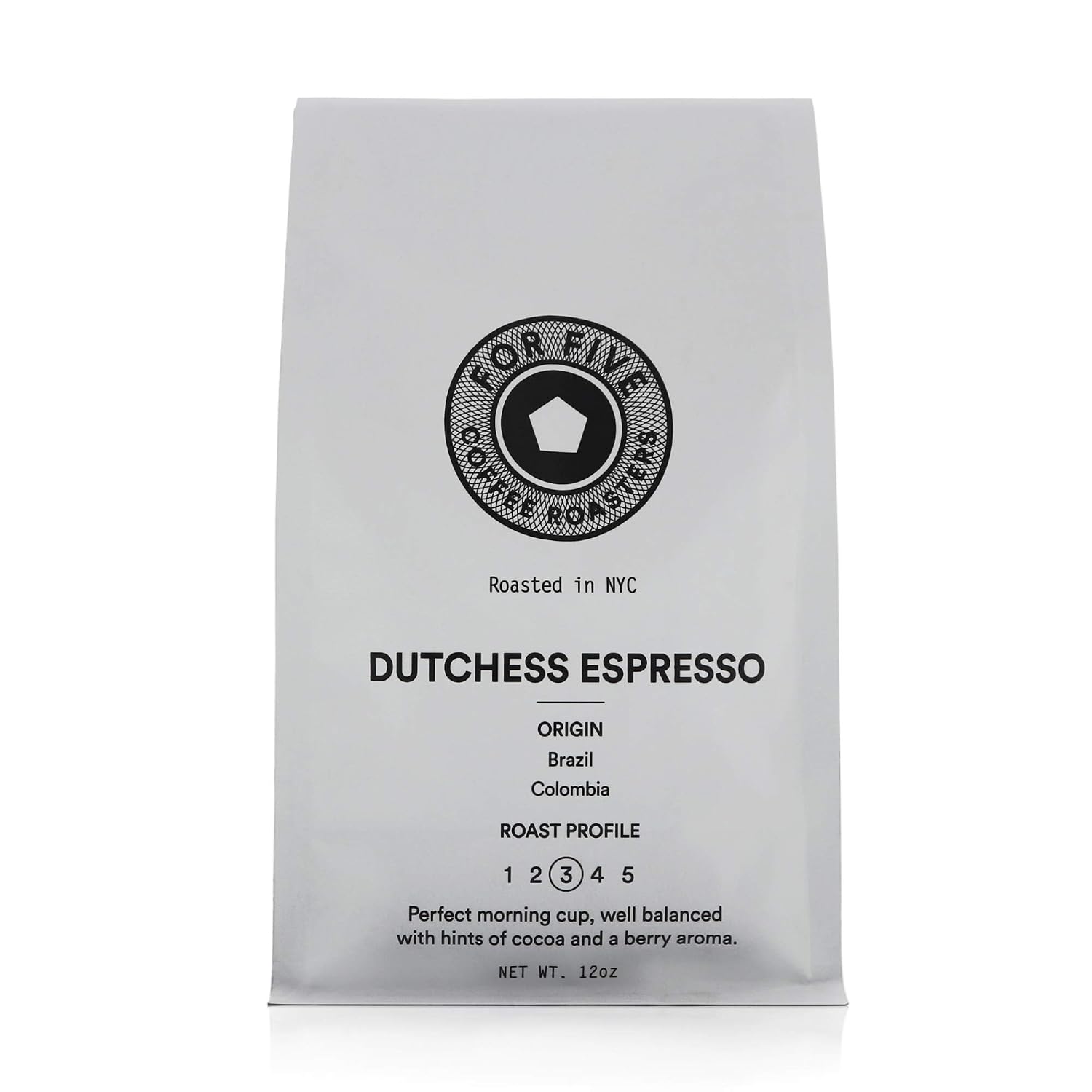 Amazon.com : For Five Coffee Roasters Dutchess Espresso Whole Bean 12oz ...