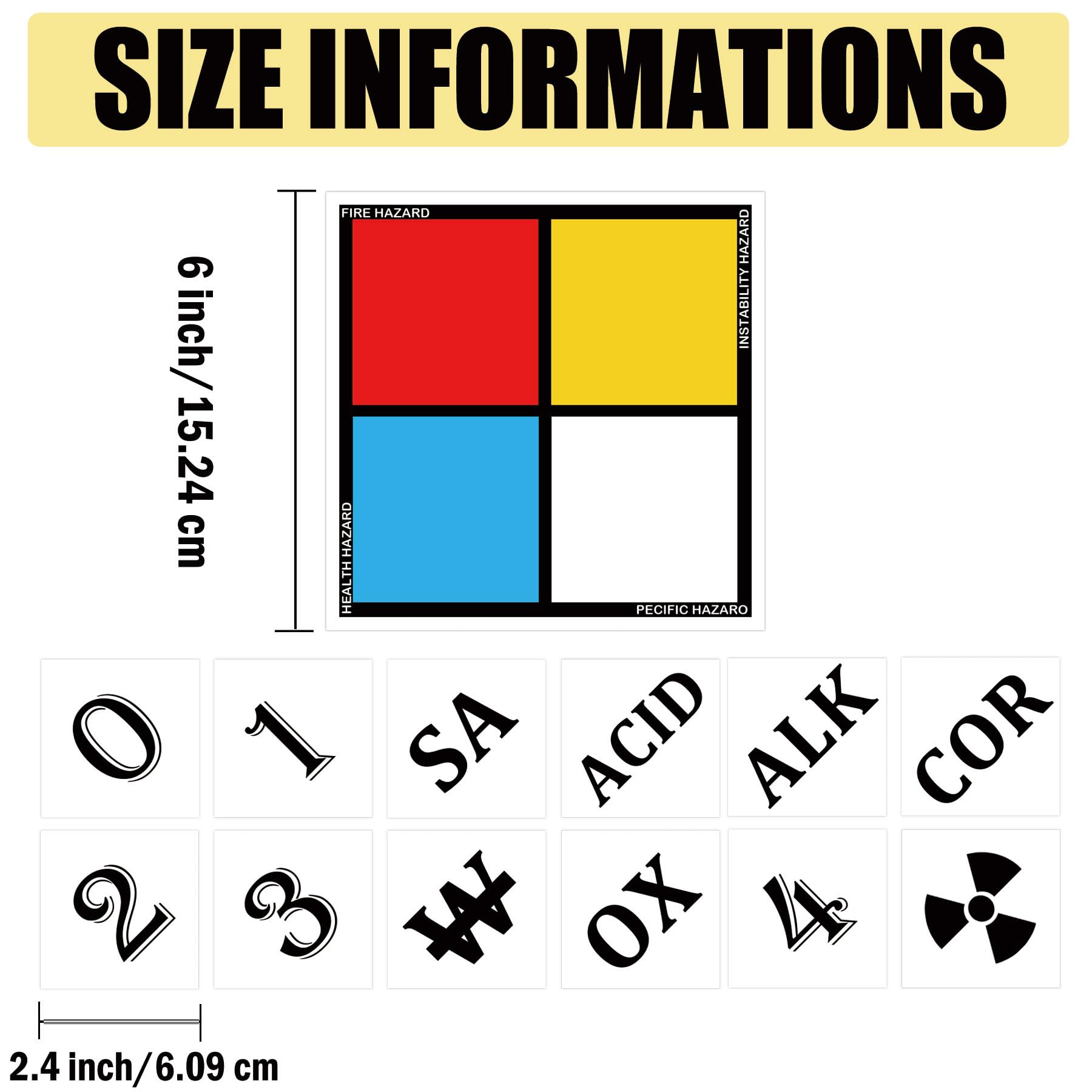 Snapklik.com : NFPA Adhesive Label Kit 6 Inch Hazardous Diamond Label ...