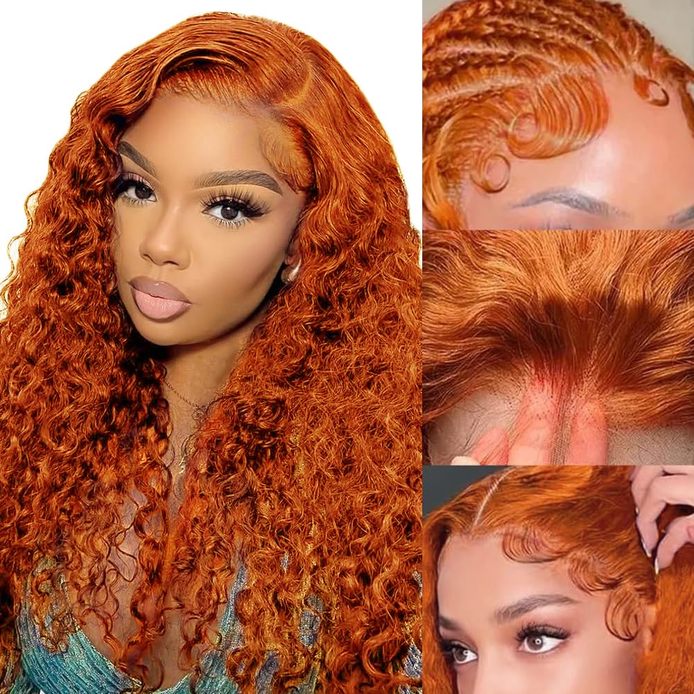 Amazon.com : LuAiJa Ginger Lace Front Wigs Human Hair 13x4 Hd Ginger ...
