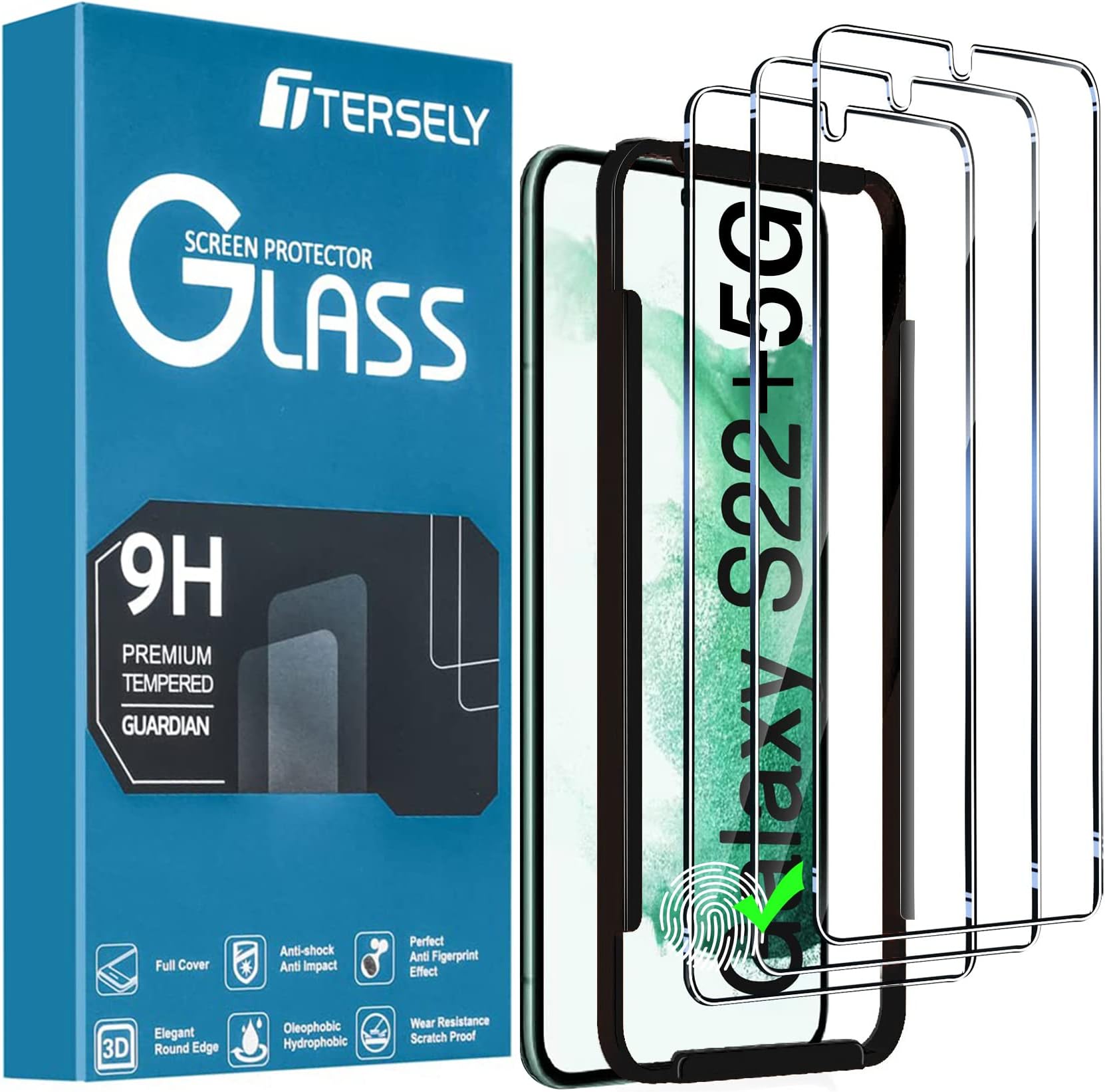 amFilm 2 Pack OneTouch Tempered Glass Screen Protector for Samsung ...