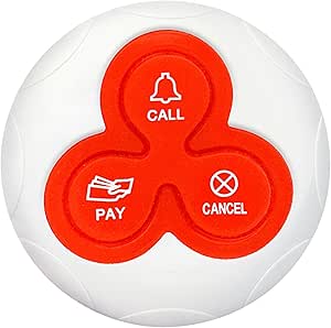 Wireless Calling System, 3-Way Call Button, Brown, Single Button, Guest ...