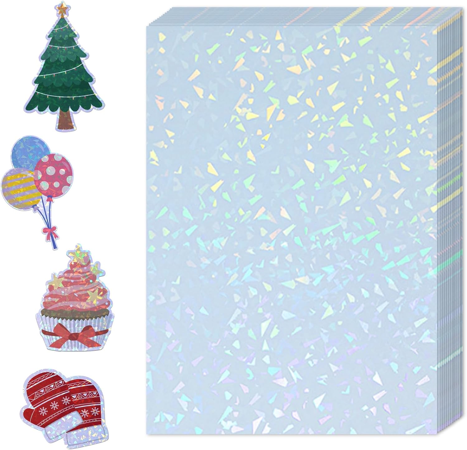 Amazon.com: WANGHENG 36 Sheets Holographic Sticker Paper,Holographic ...