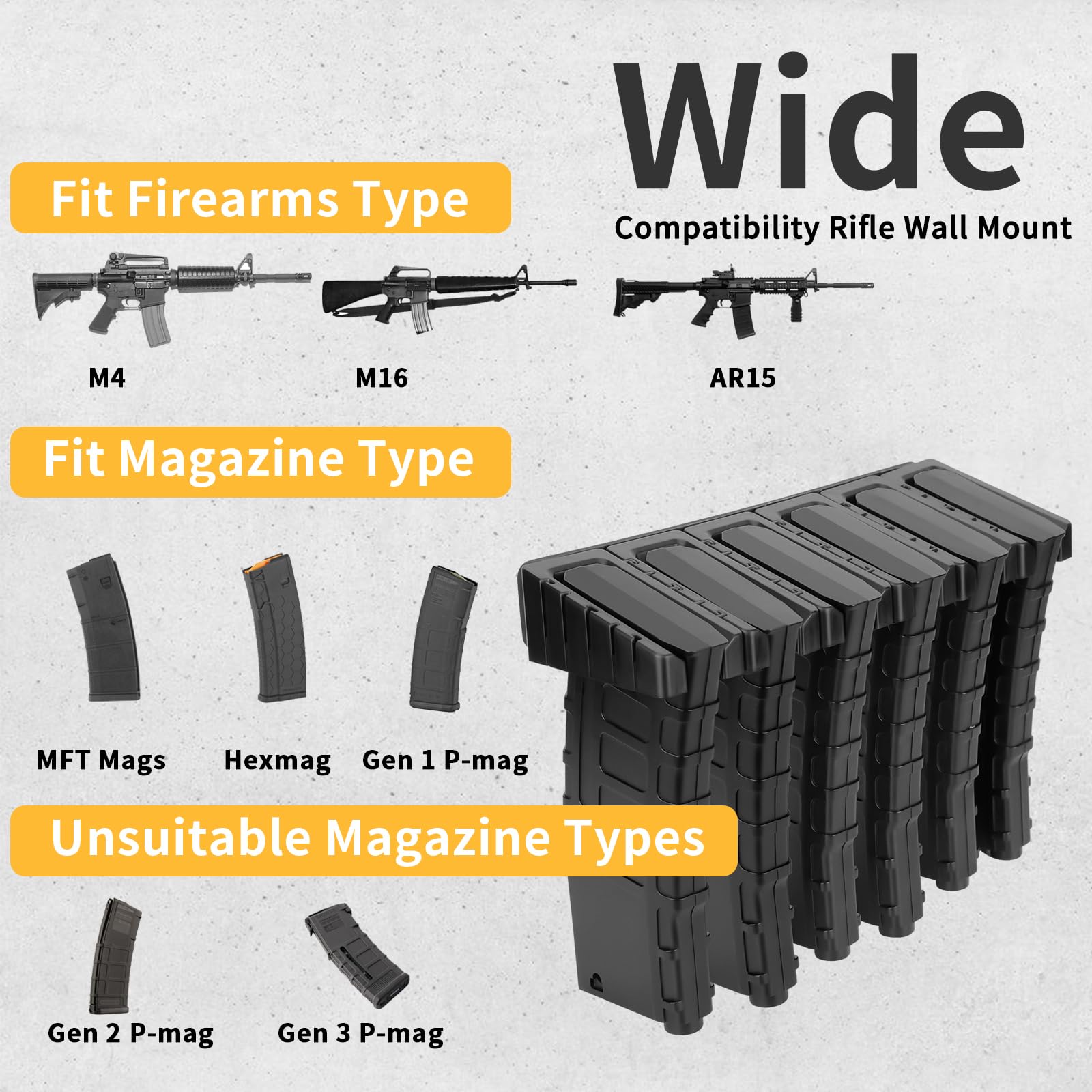 Snapklik.com : Adoreal Magnetic ABS 6 Standard AR Rack Wall Mount