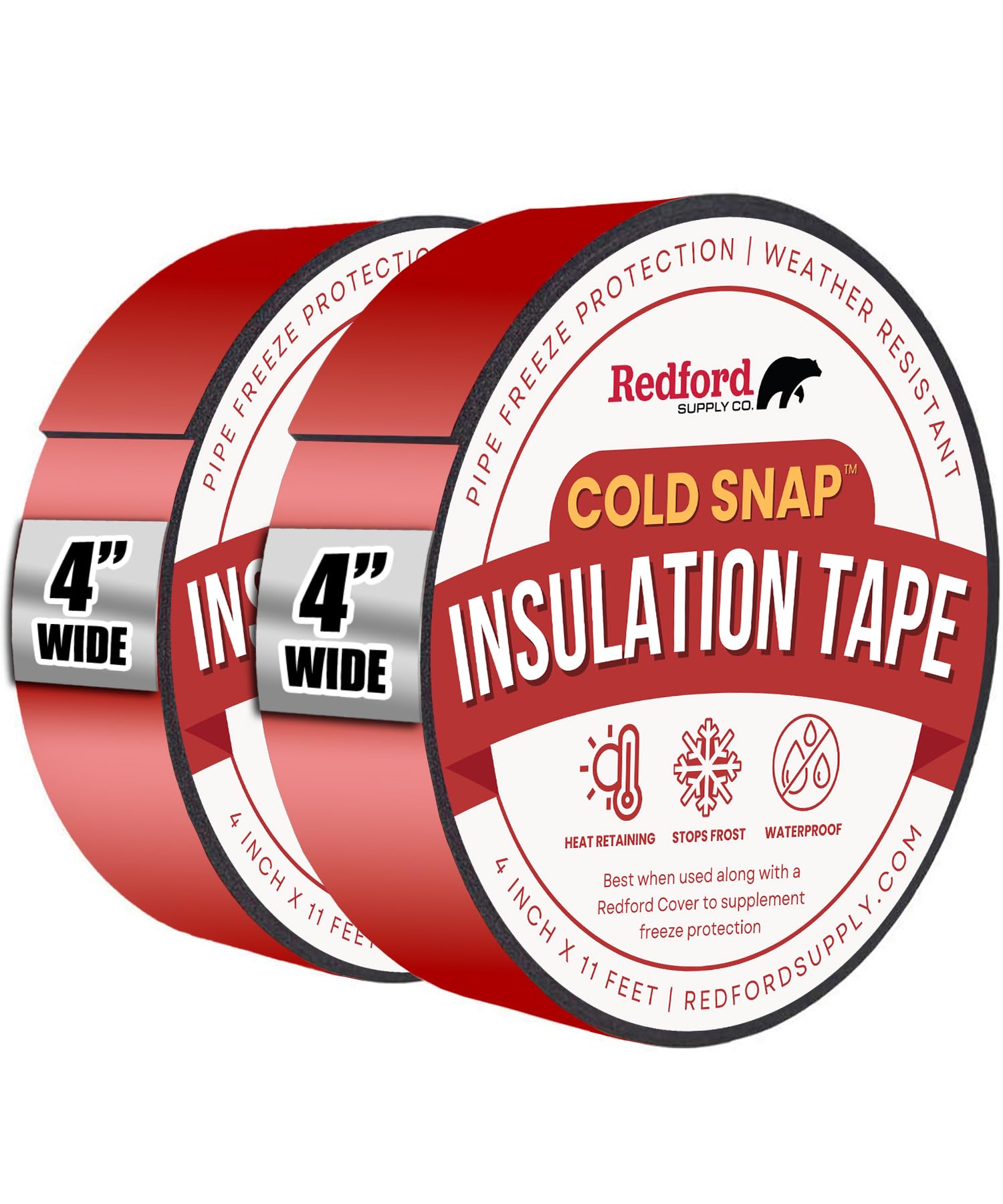 Snapklik.com : 2 Pack - 4 Inch Pipe Insulation Tape - Weather Resistant ...