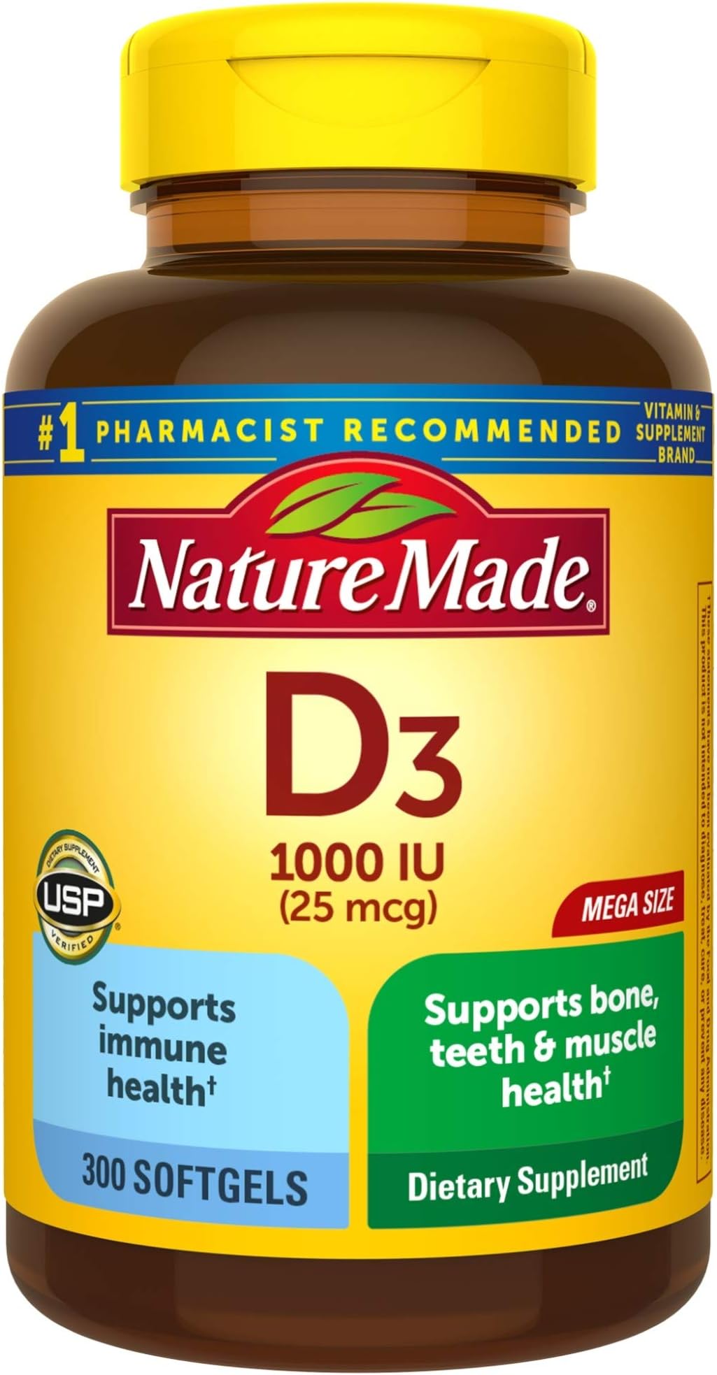 Amazon.com: Nature's Bounty Vitamin D3 1000 IU Immune Health, 120 ...