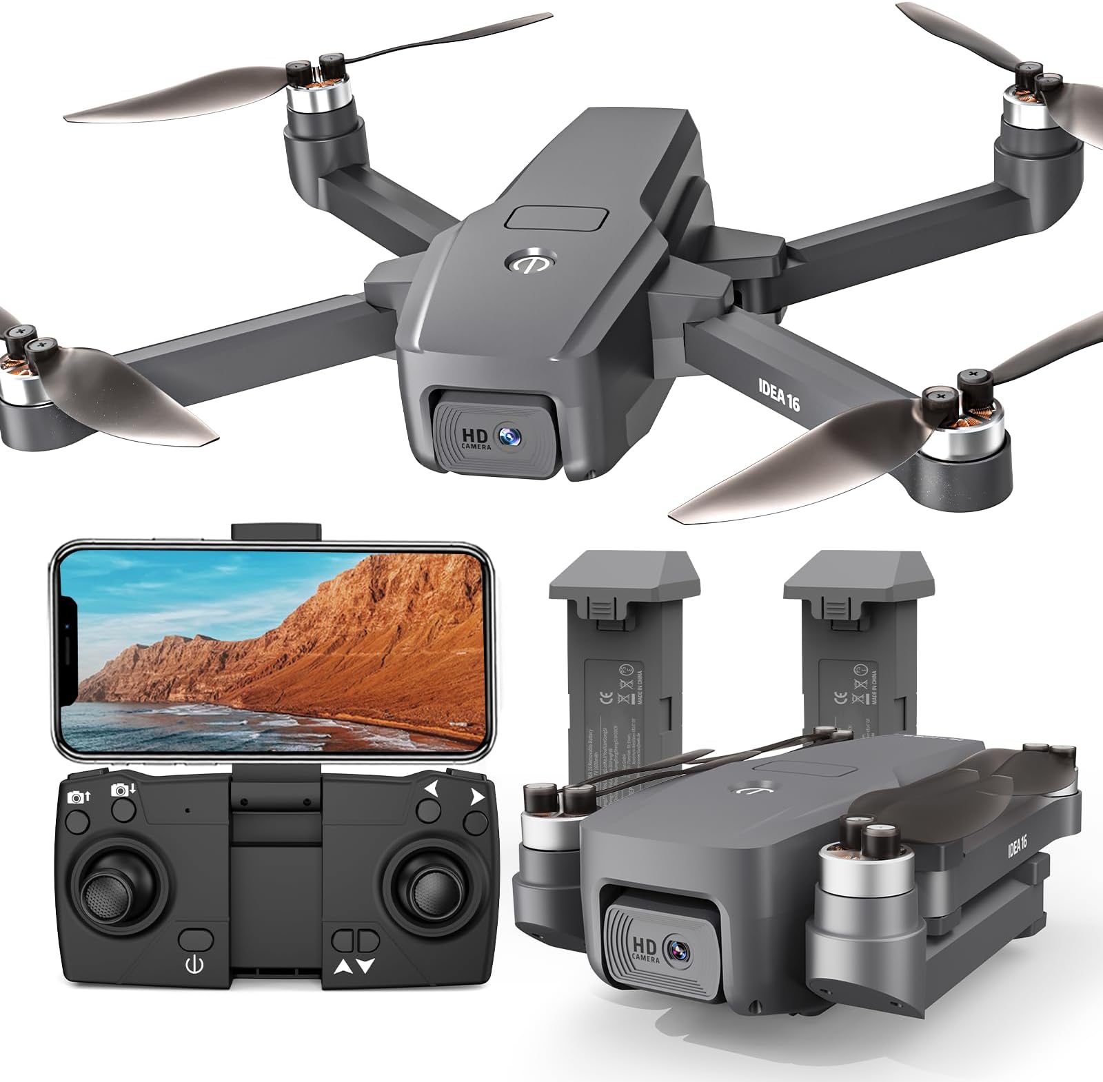 Amazon.com: Simrex Drone With 1080P FPV Camera for Adults - Quadcopter ...