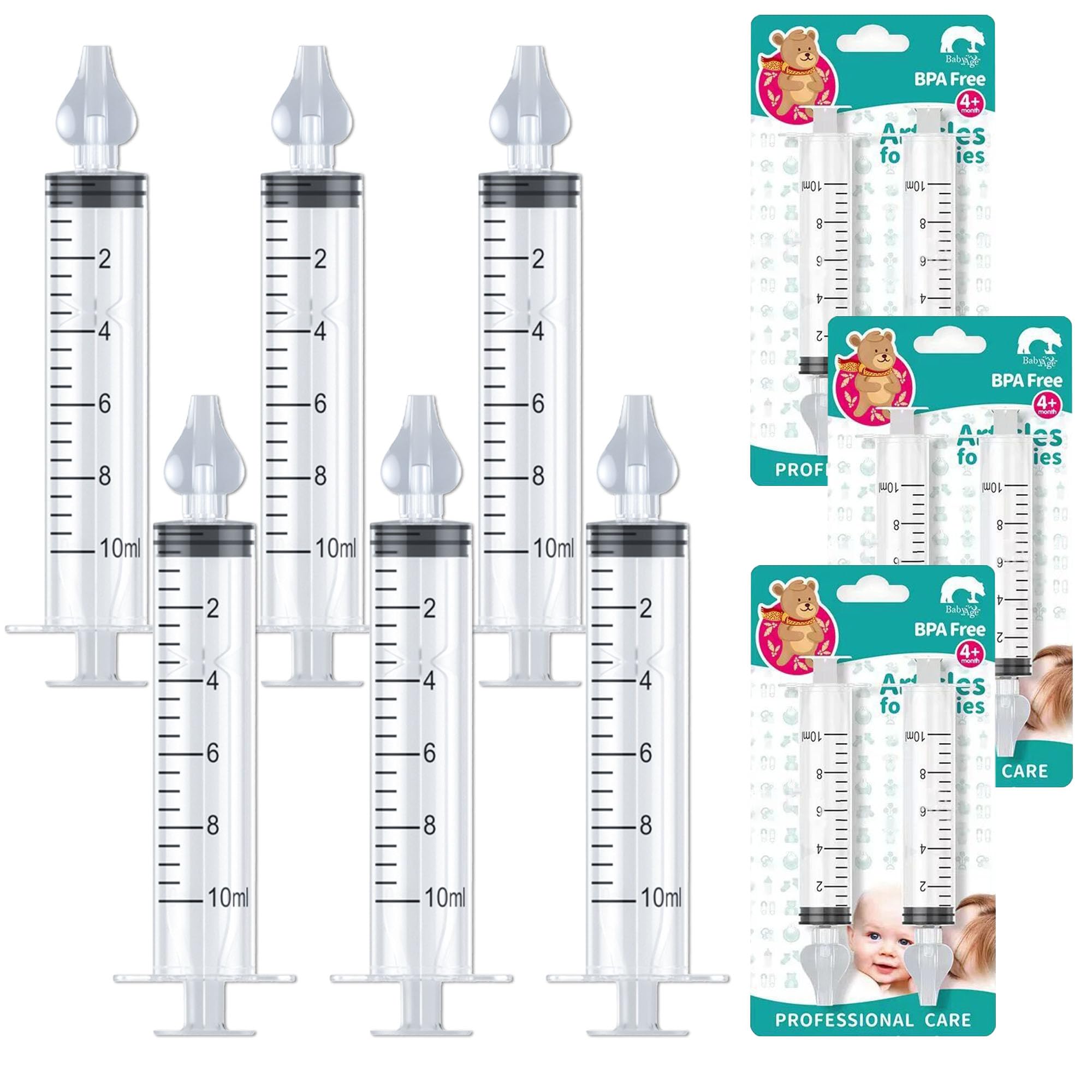 6 PCS 10ml Cleaner Device Syringe with Silicone Suction Tips Portable ...