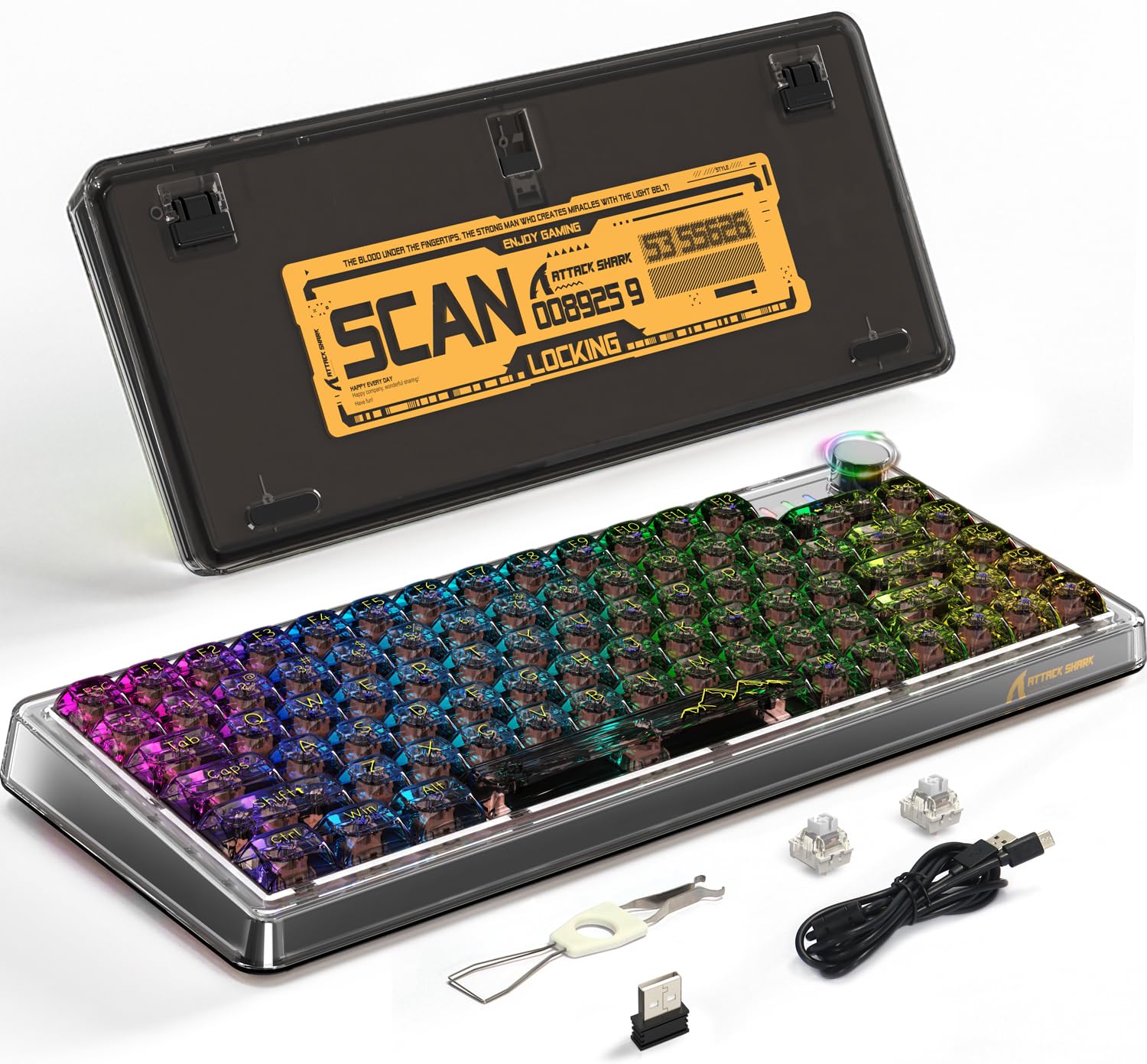 Buy ATTACK SHARK K75 75% TKL Mechanical Gaming Keyboard, BT5.0/2.4G/USB ...