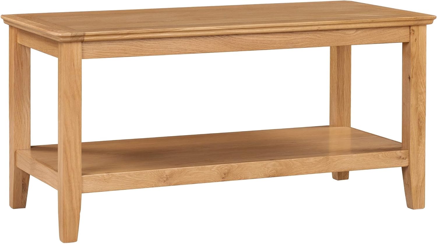 Hallowood Oak Furniture Hereford Large Coffee Table with Shelf, Solid ...