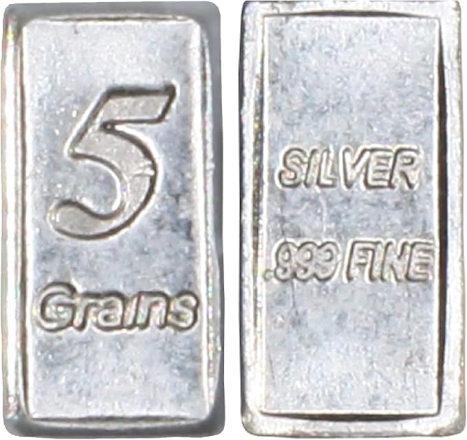Lot of 5-5 Grain Solid Silver .999 Pure Fine Bars Precious Metals 1 ...