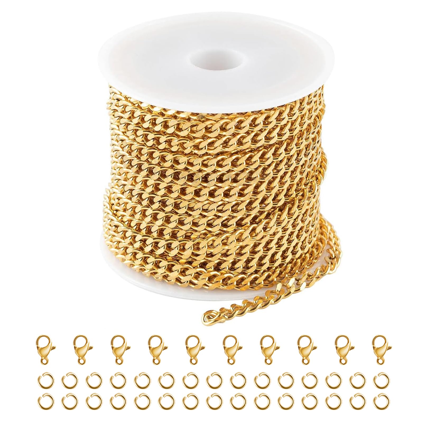 Amazon.com: Kyutong 16.4 Feet Gold Plated Craft Chains for Jewelry ...