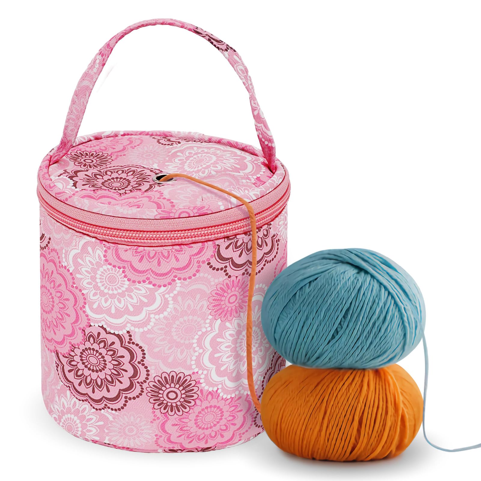 Amazon.com: Dasonwin Portable Yarn Storage Bag - Pink Crochet Bag ...