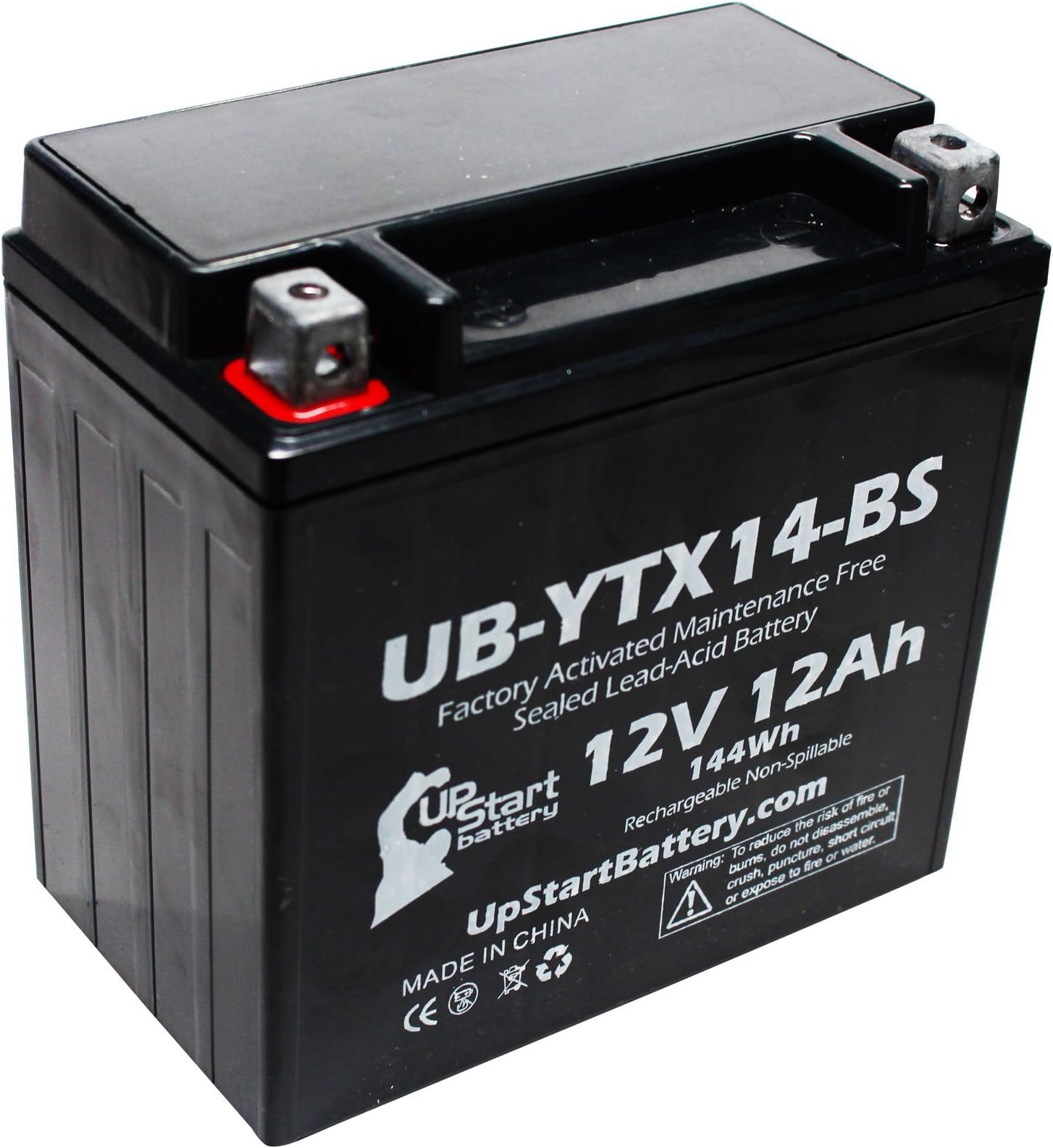 Amazon.com: YTX14-BS Battery - Motorcycle Battery, ATV Battery 12V 12AH ...