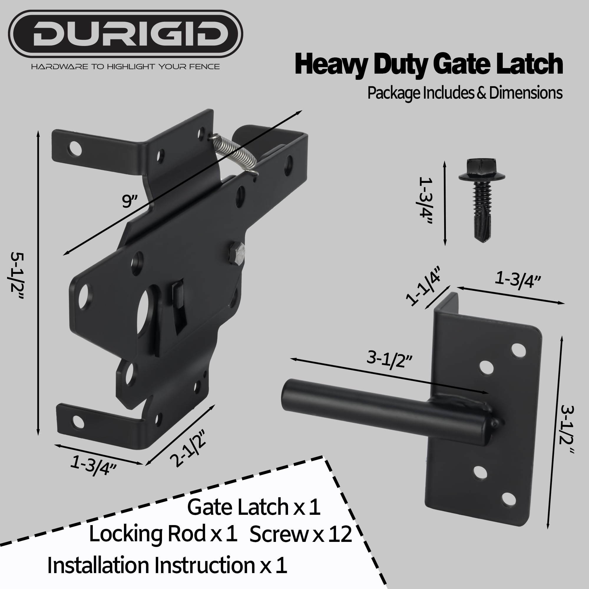 Snapklik.com : Heavy Duty Gate Latch, Gravity Auto-Locking Gate Locks ...