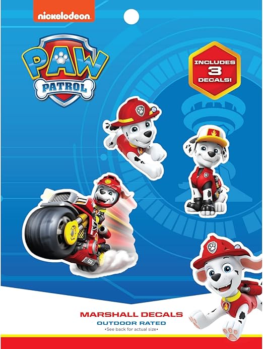 Amazon.com: Paw Patrol Marshall Decals - Set of 3 Marshall Stickers for ...