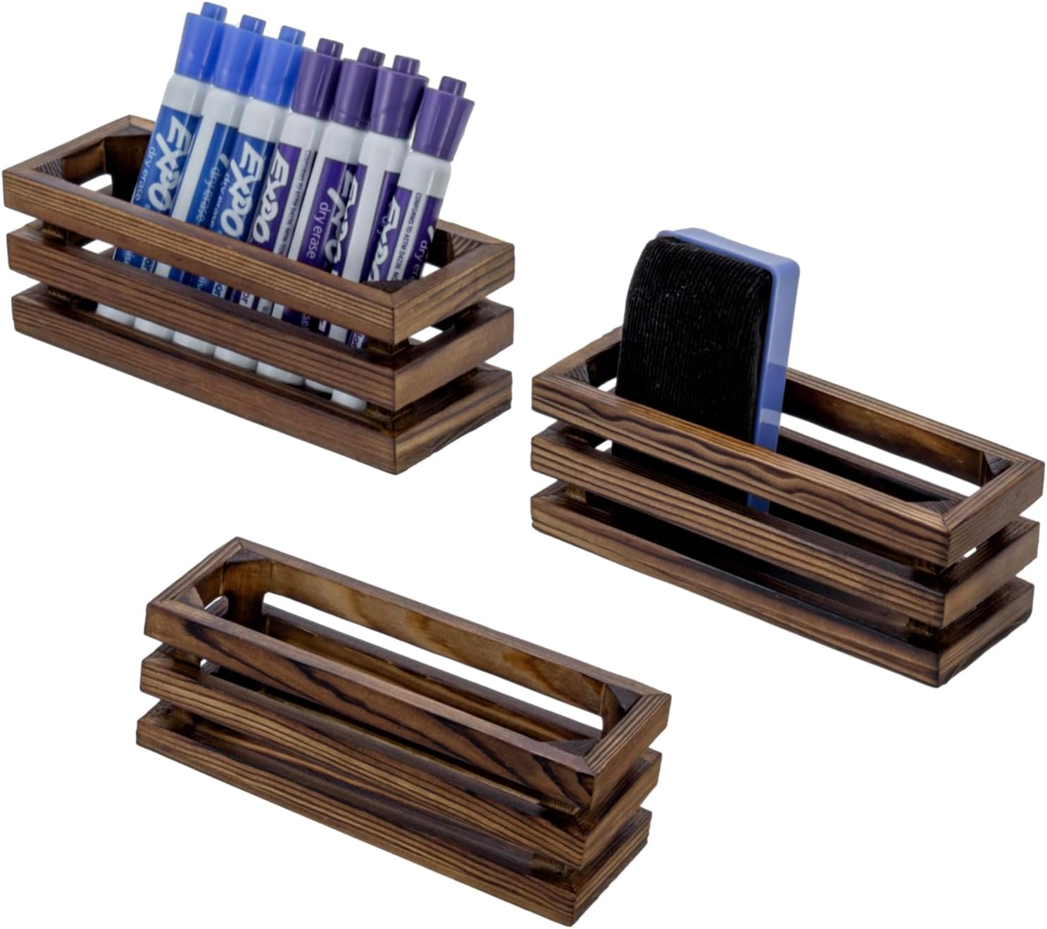 Amazon.com : MyGift 3 Pack Burnt Wood Mini Magnetic Storage Box, Dry ...