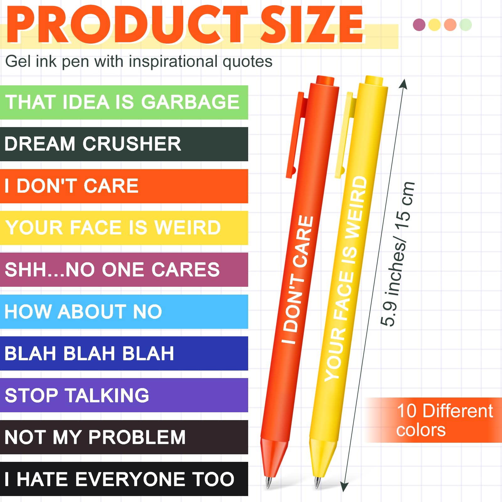Snapklik.com : 50 Pcs Gel Ink Pens Motivational Inspirational Quote Pen ...