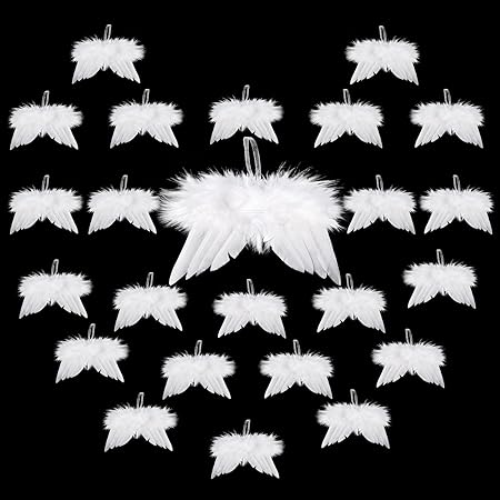 Amazon.com: 36 Pieces Angel Feather Wings Ornament Sublimation Ornament ...