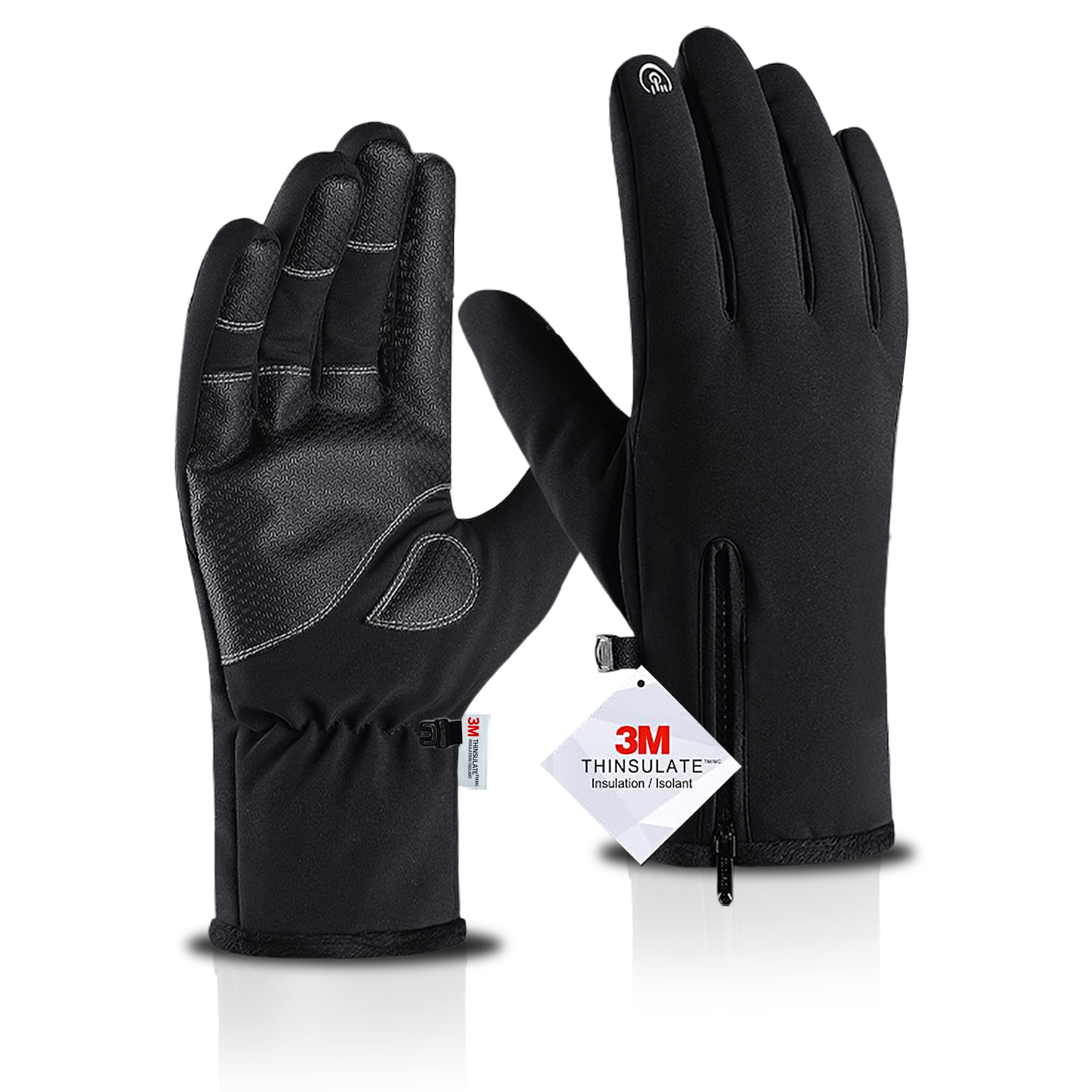 Winter Gloves Thinsulate Material,-10° F Ski Gloves Upgrade Touch ...