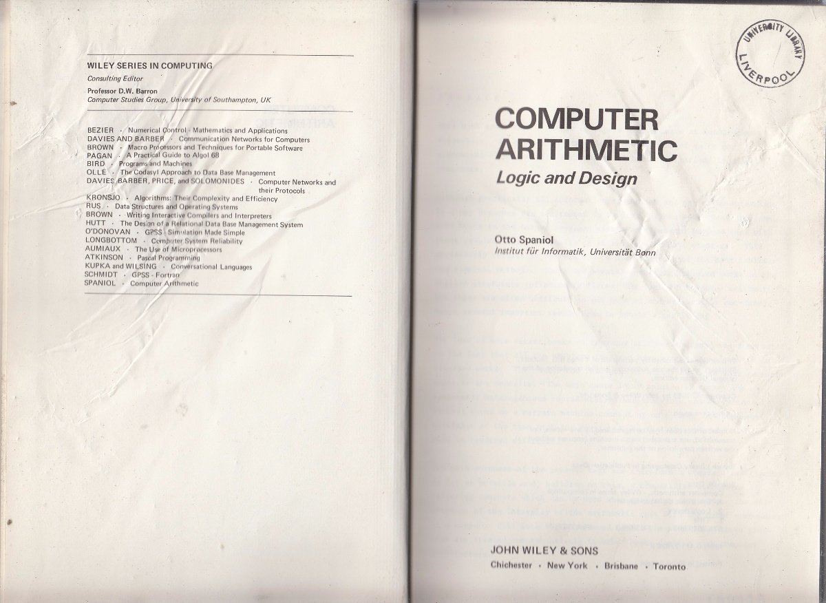 Buy Computer Arithmetic: Logic and Design (Wiley Series in Computing ...
