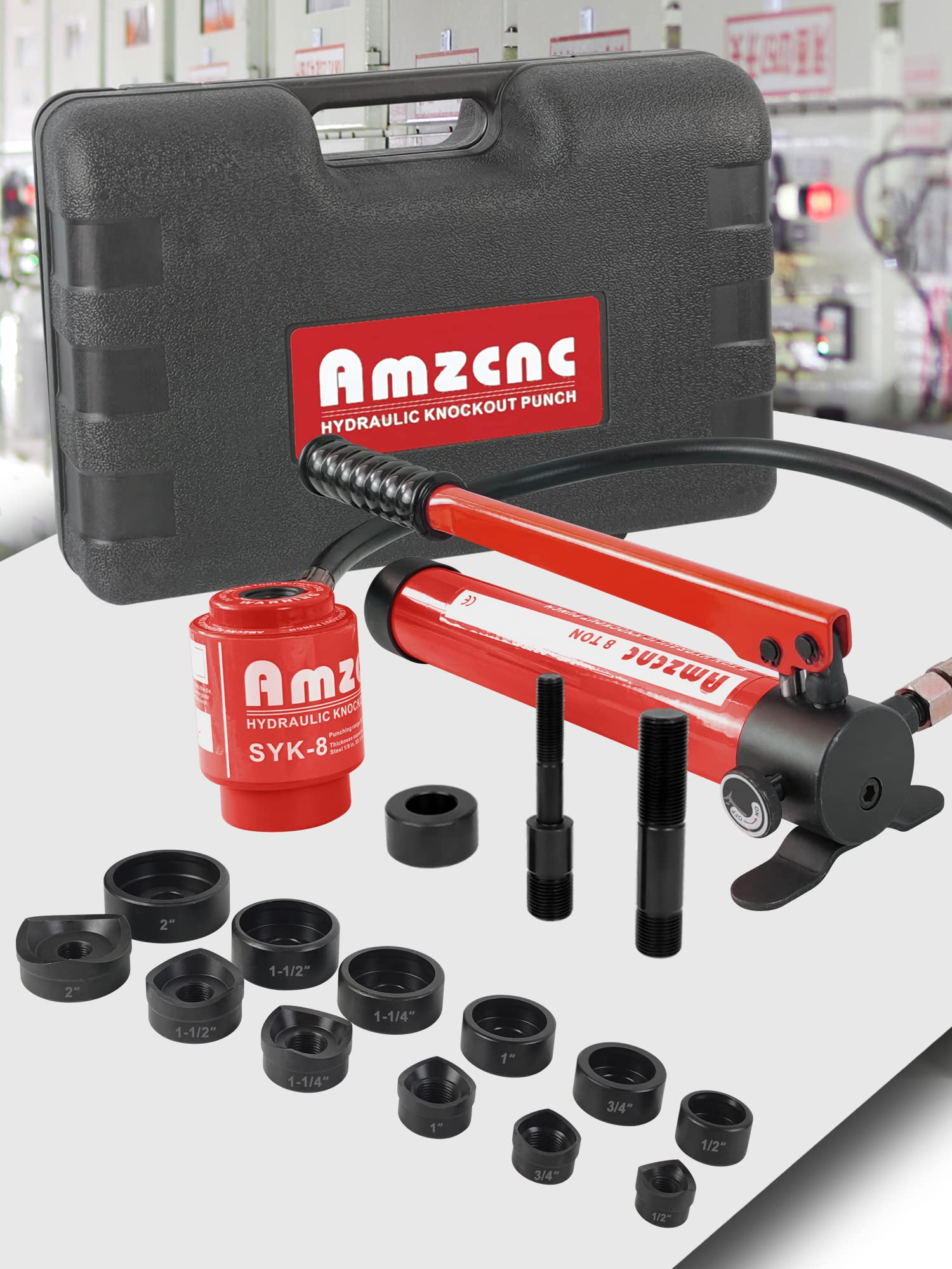 Snapklik.com : AMZCNC 8T Hydraulic Knockout Hole Punch Set - Electrical ...