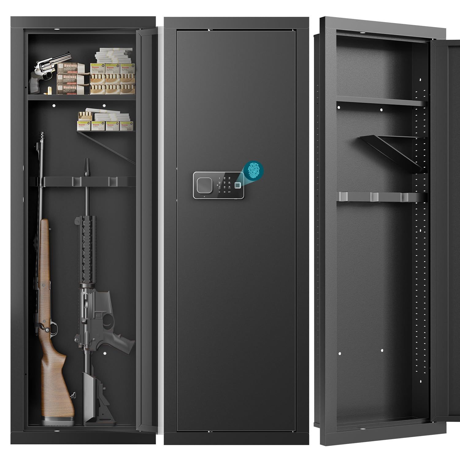 Snapklik.com : HIRAM In Wall Rifle Safe, 53" Tall Wall Safe Between ...