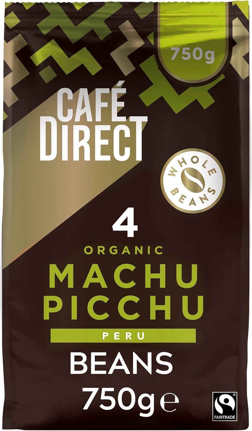 Cafédirect Machu Picchu Coffee Beans, Medium-Dark Roast, Organic and ...