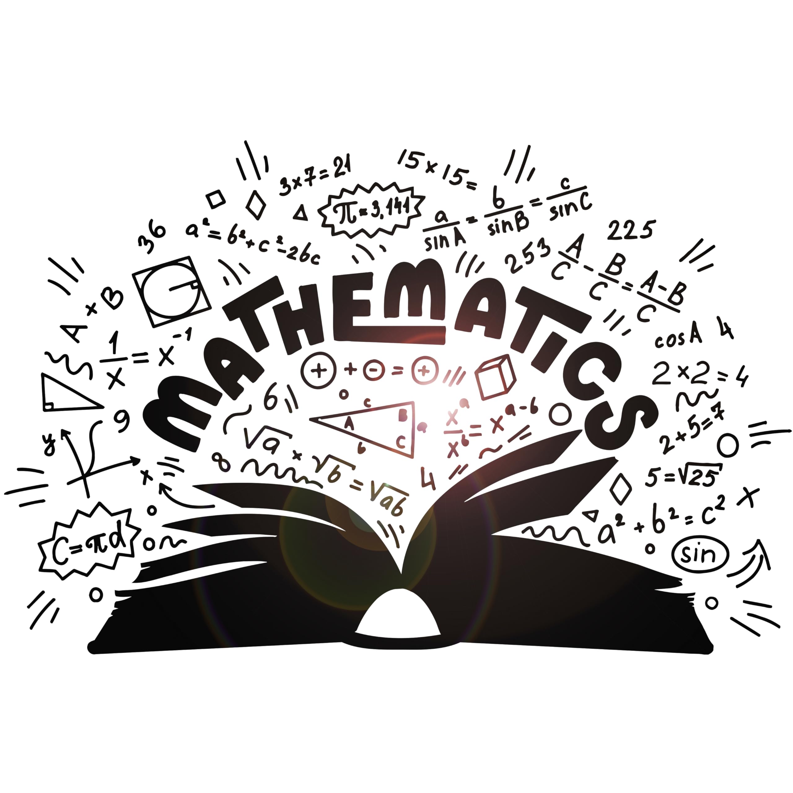 Amazon.com: Large Vinyl Wall Decal Mathematics School Math Symbols Book ...