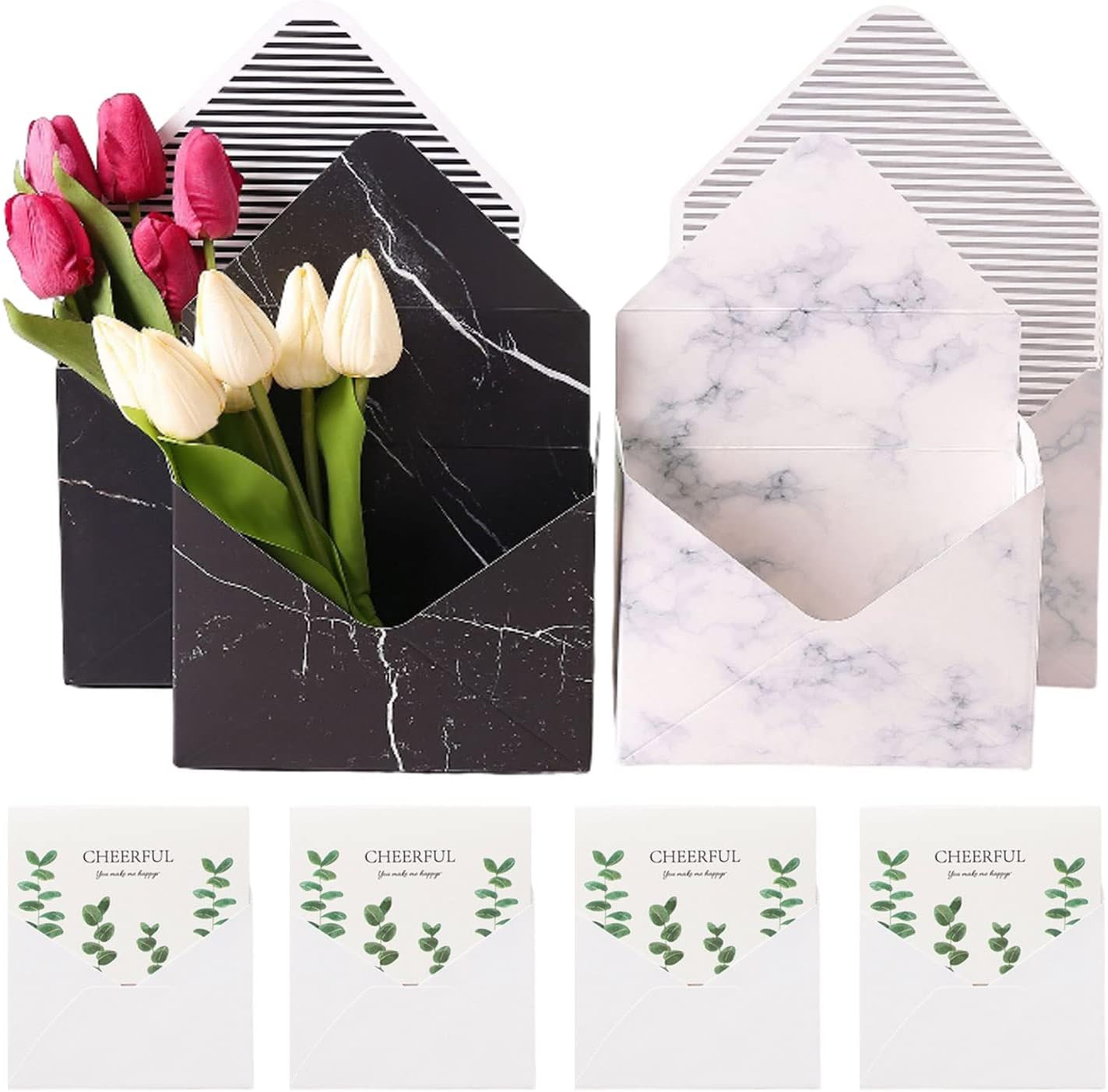 Chagoo 4 Sets Floral Envelope Boxes, Florist Bouquet Envelope Boxes ...