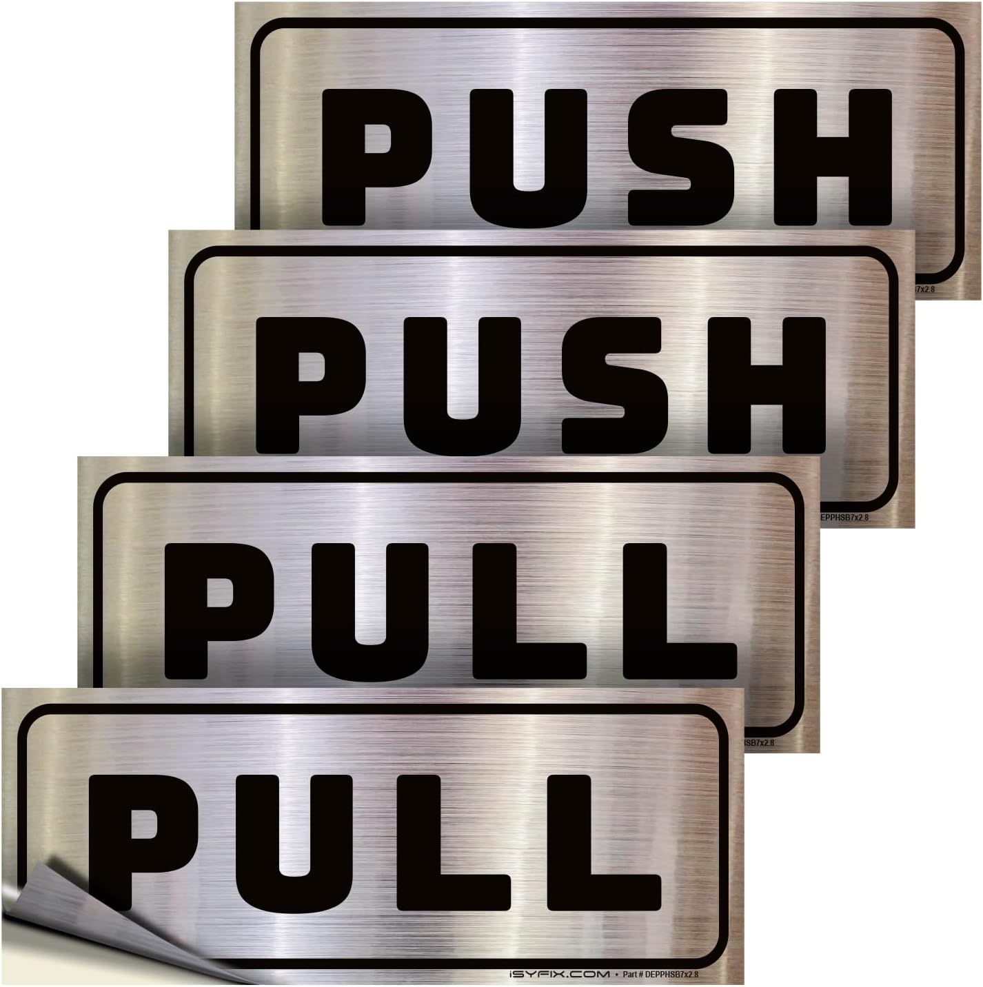 Amazon.com : iSYFIX Push Pull Stickers Sign – 2 Pack 7x2.8 inch ...