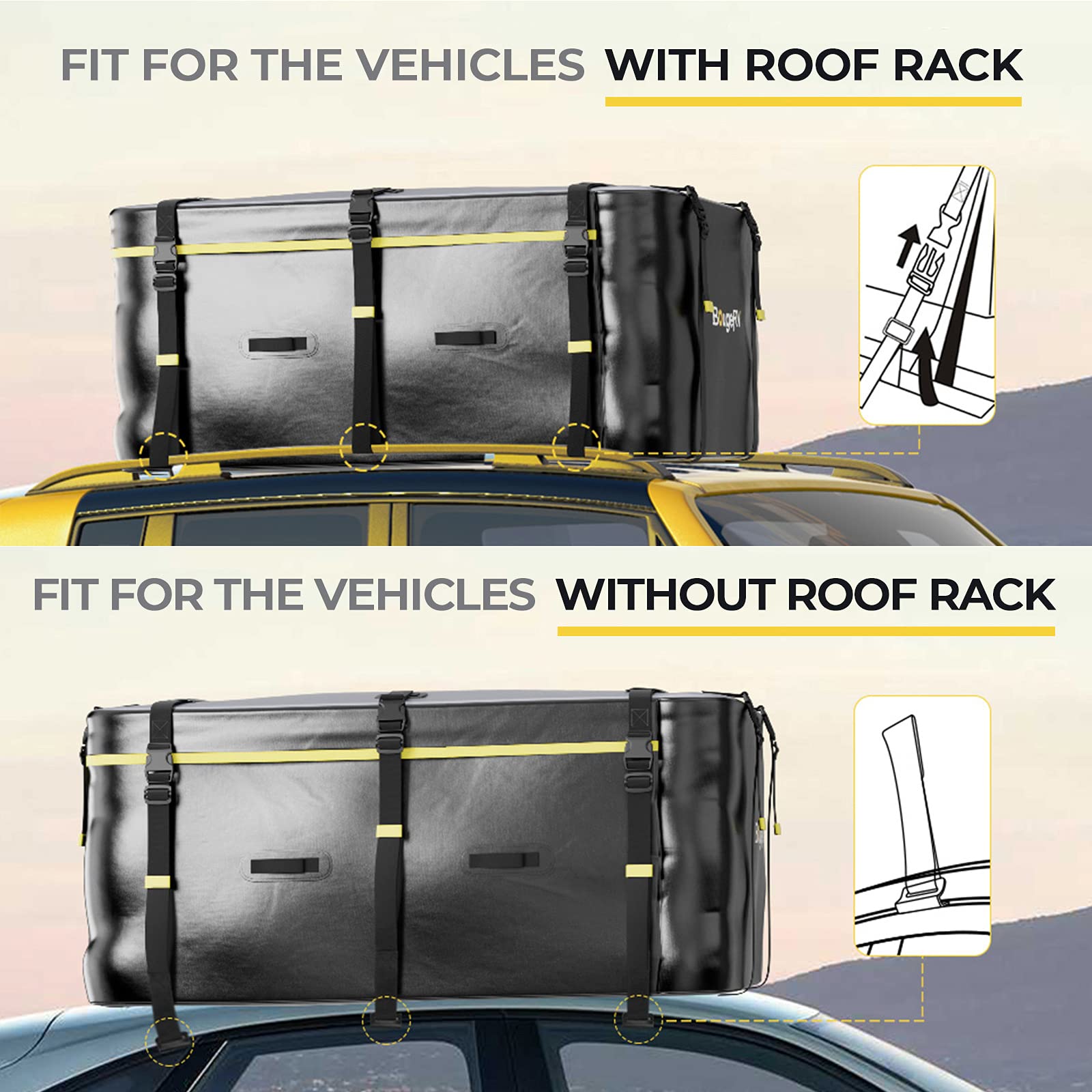Snapklik.com : BougeRV 20 Cubic Feet Rooftop Cargo Carrier Bag ...