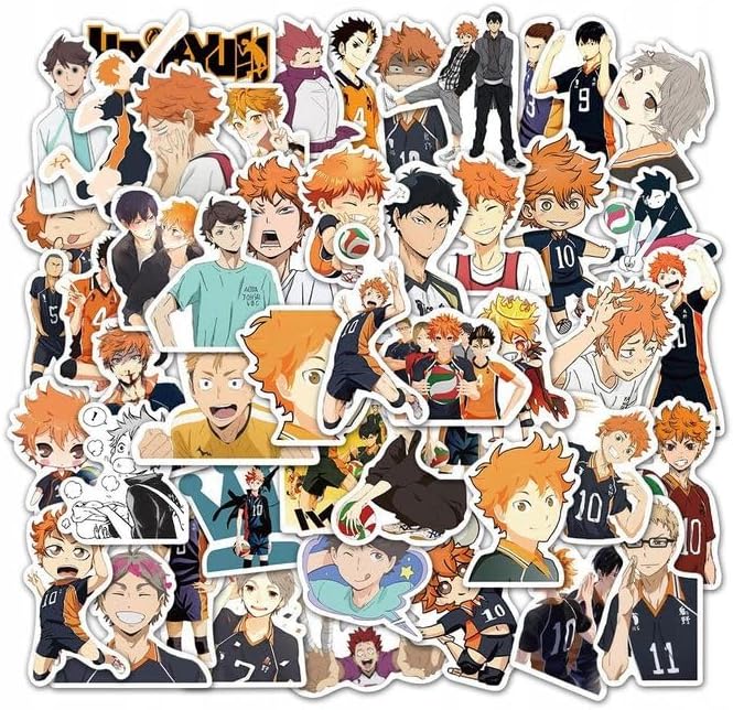 SHIVOID® Vinyl Pack of 50 Haikyuu Anime Stickers for Laptop, Journal ...
