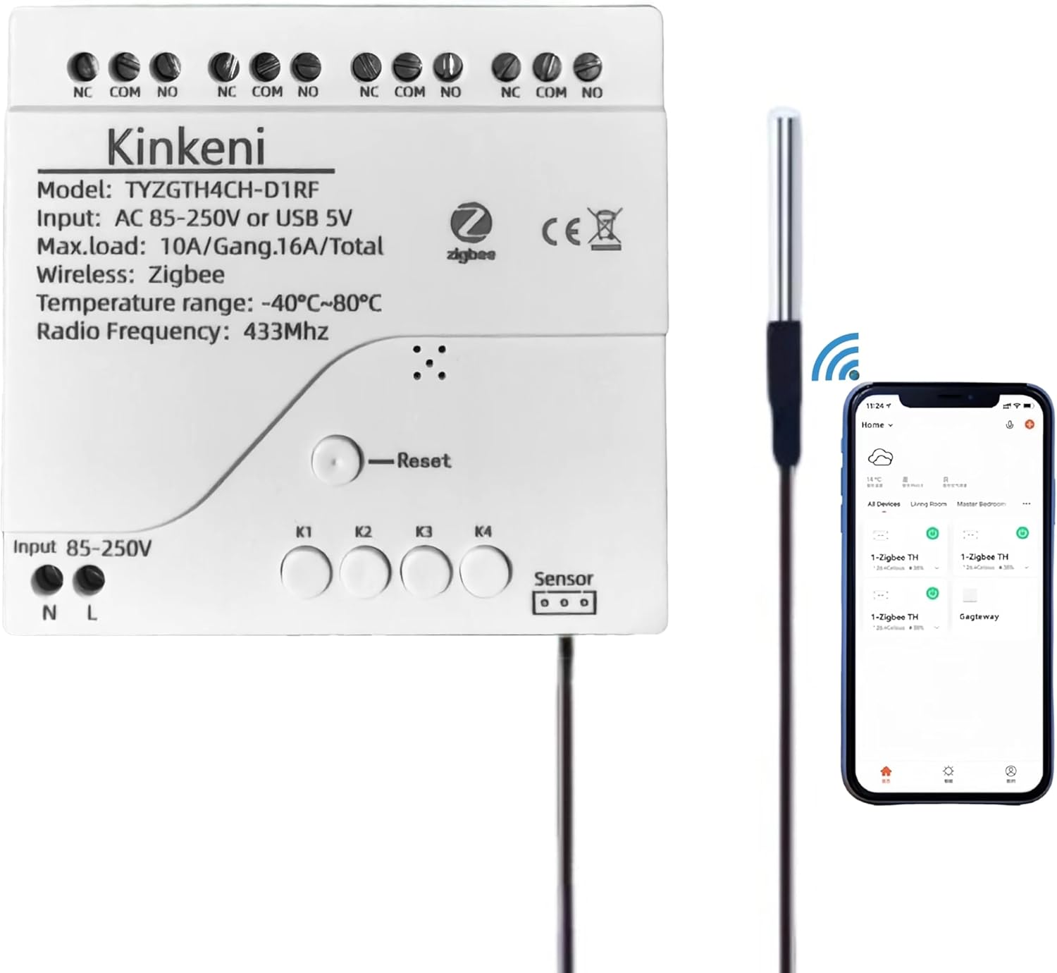 Easy Operation,Zigbee WIFI Temperature Switch,with Waterproof ...