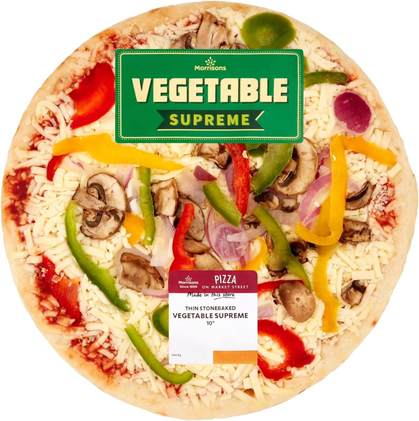 Morrisons Market Street Vegetable Supreme Thin Stonebaked 10" Pizza ...