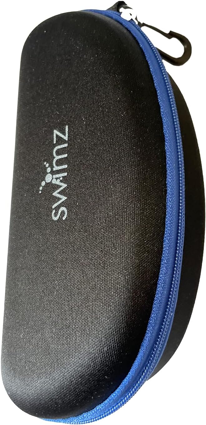 Swimz Swimming Goggle Case - Black/Blue - Semi Rigid Swimming Goggle ...
