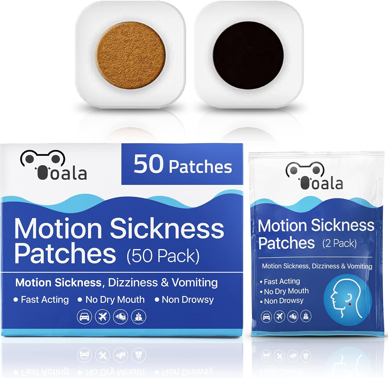 Amazon.com: Ooala Motion Sickness Patches (50 Pack) | Rapidly and ...