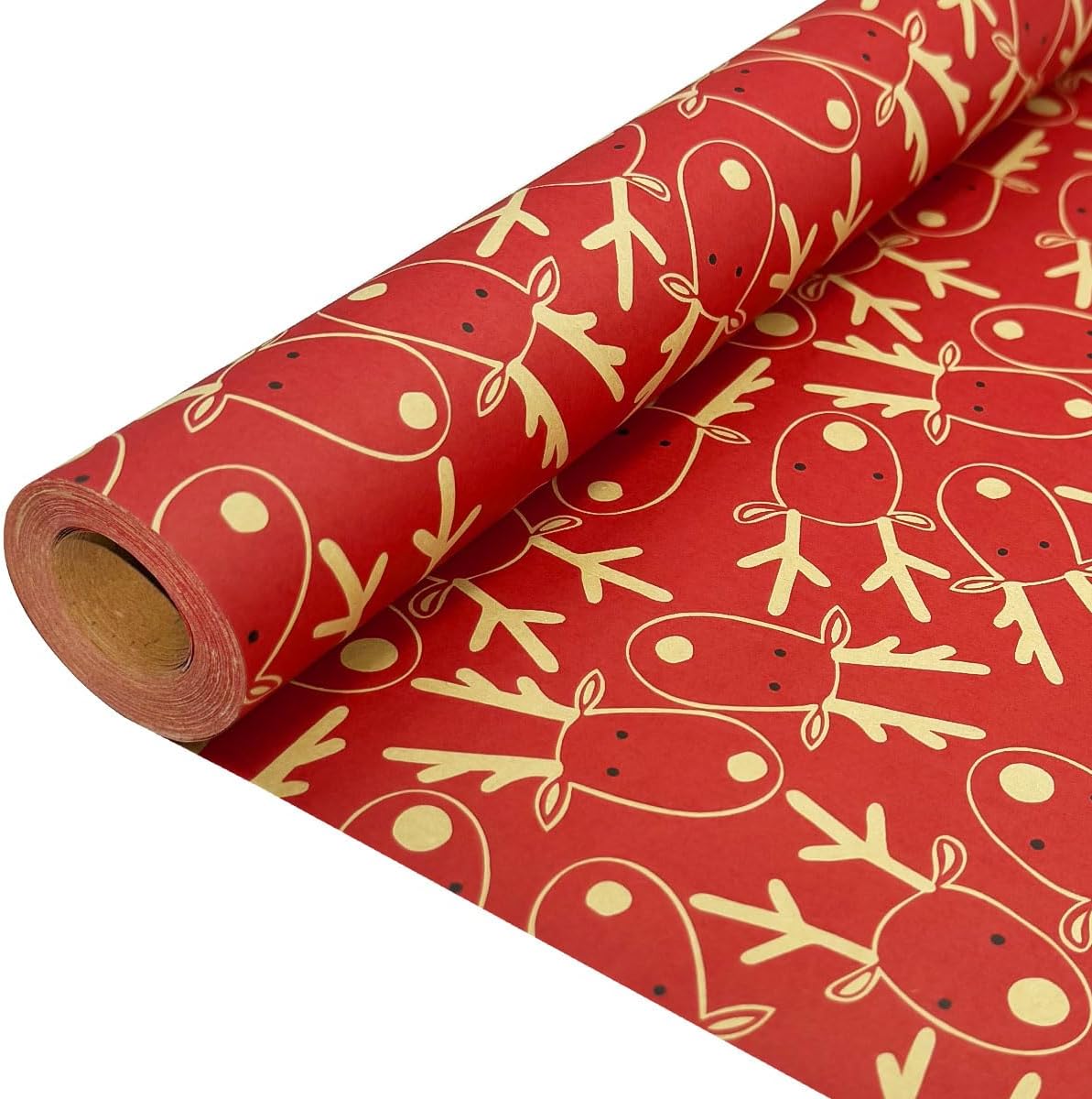 Christmas Wrapping Paper Roll for Gift: Red Gift Wrapping Paper Kraft ...