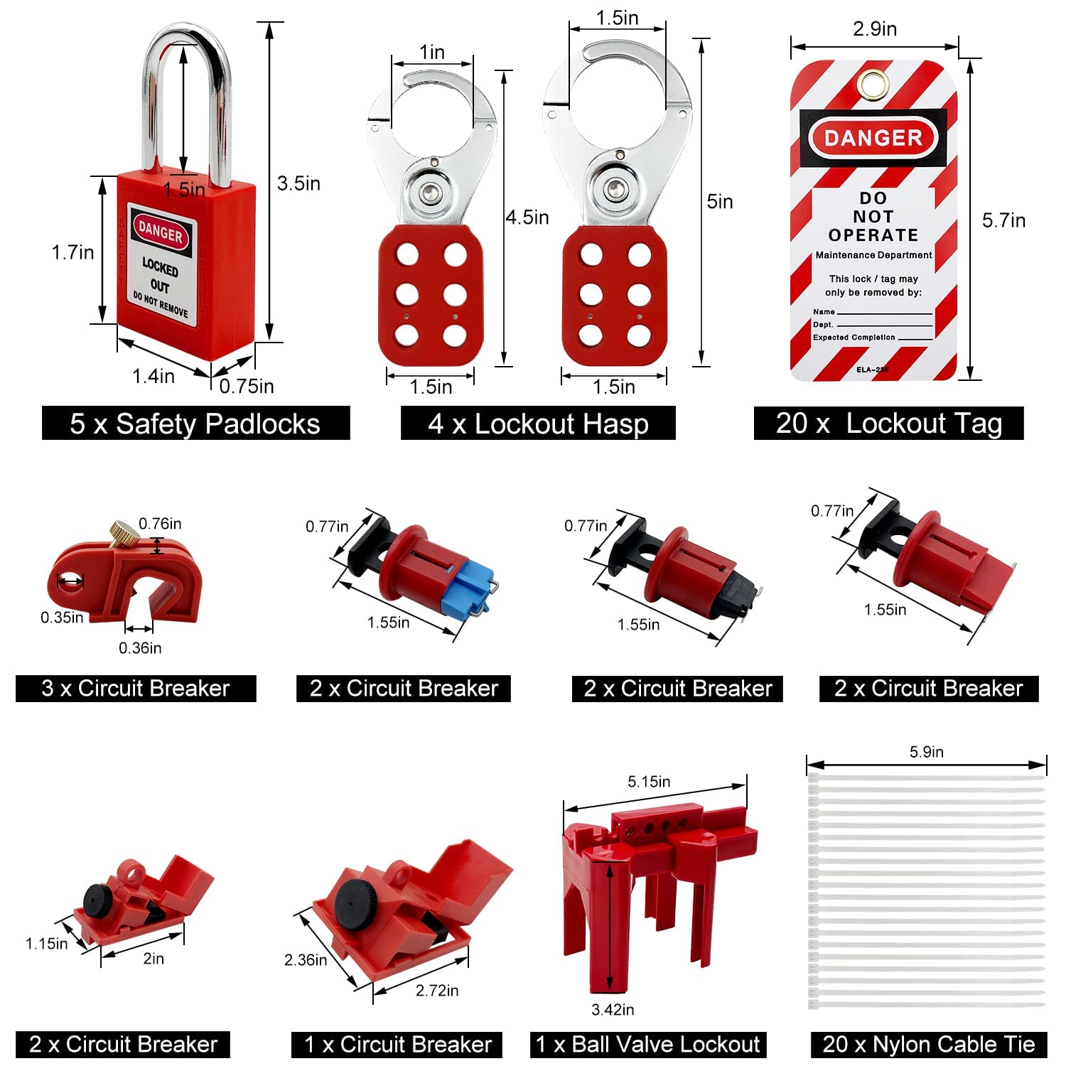 Snapklik.com : Lockout Tagout Kit - Clamp-On Circuit Breaker Lockout ...