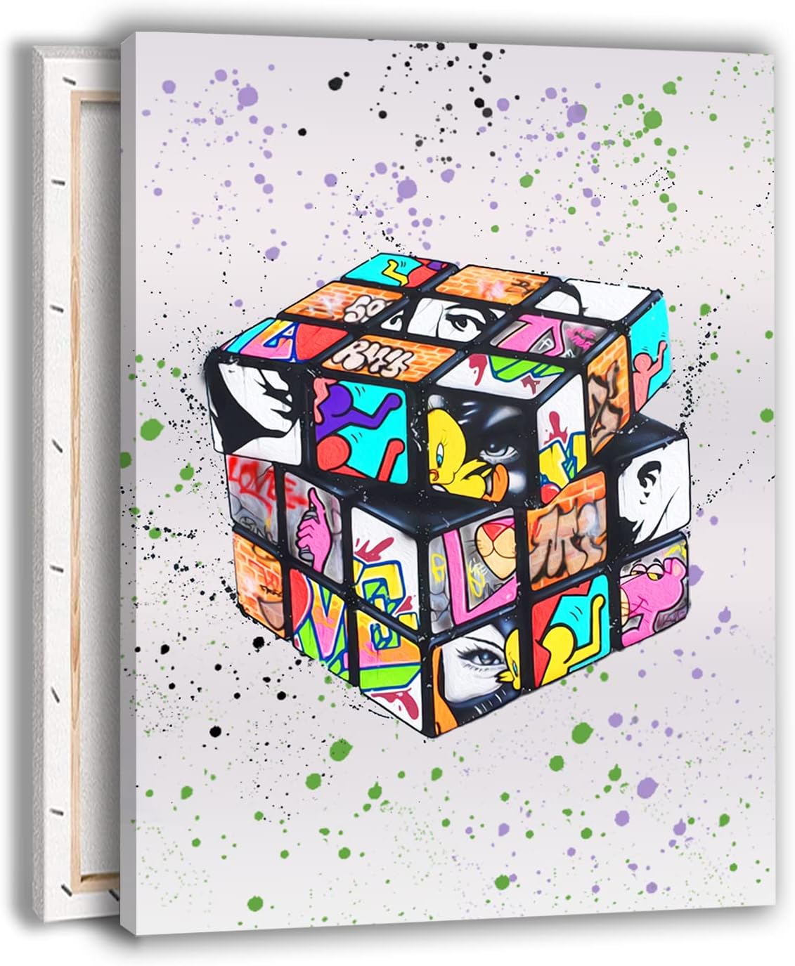 Amazon.com: Graffiti Wall Art Magic Cube Poster Graffiti Canvas ...