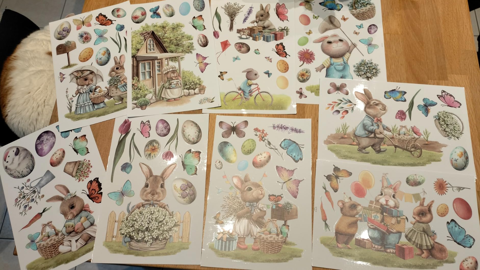 Autocollant Pâques pour Fenêtre, SILARLAIT 9 Feuilles Stickers Pâques ...