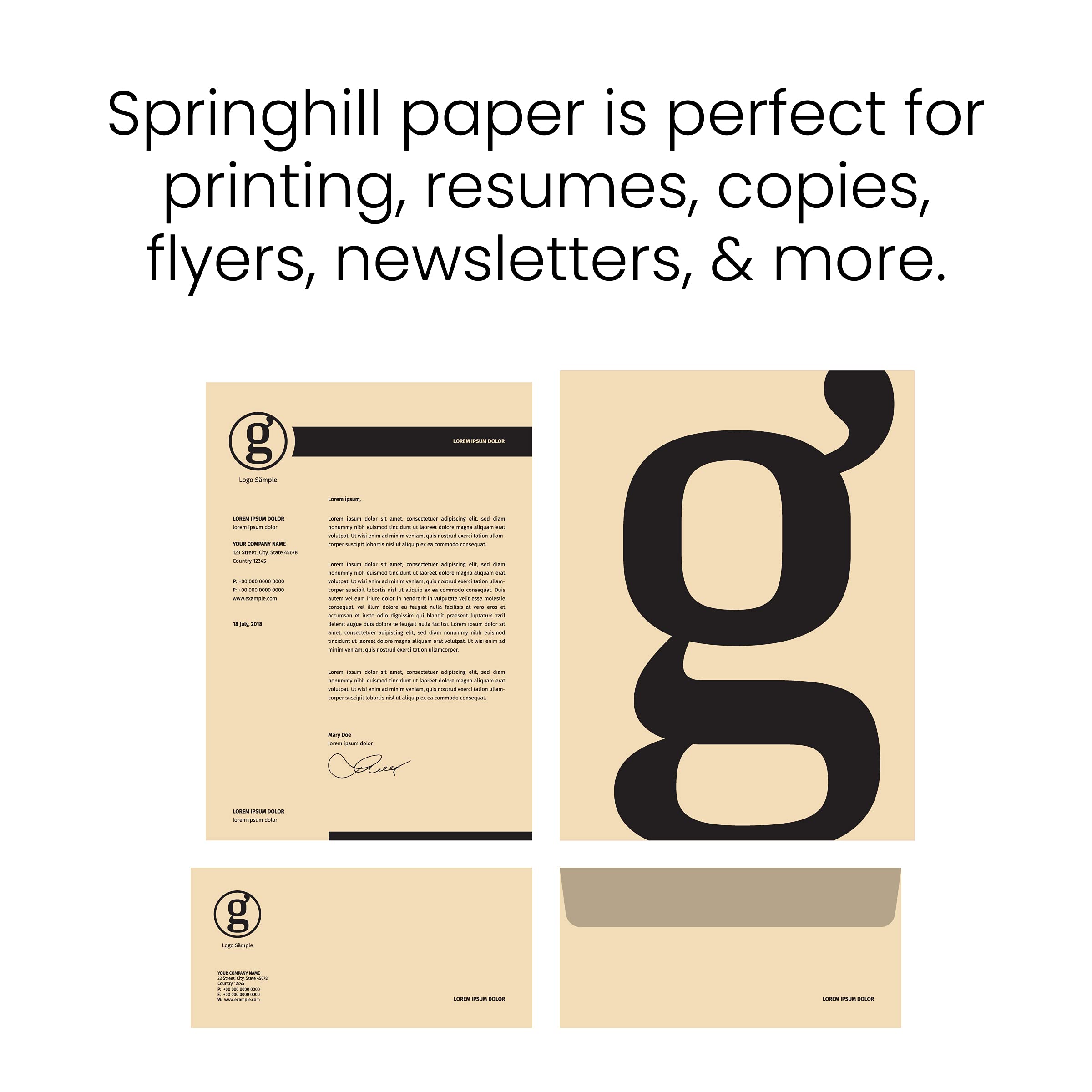 Snapklik.com : Springhill 85” X 11” Tan Copy Paper, 24lb Bond/60lb Text ...