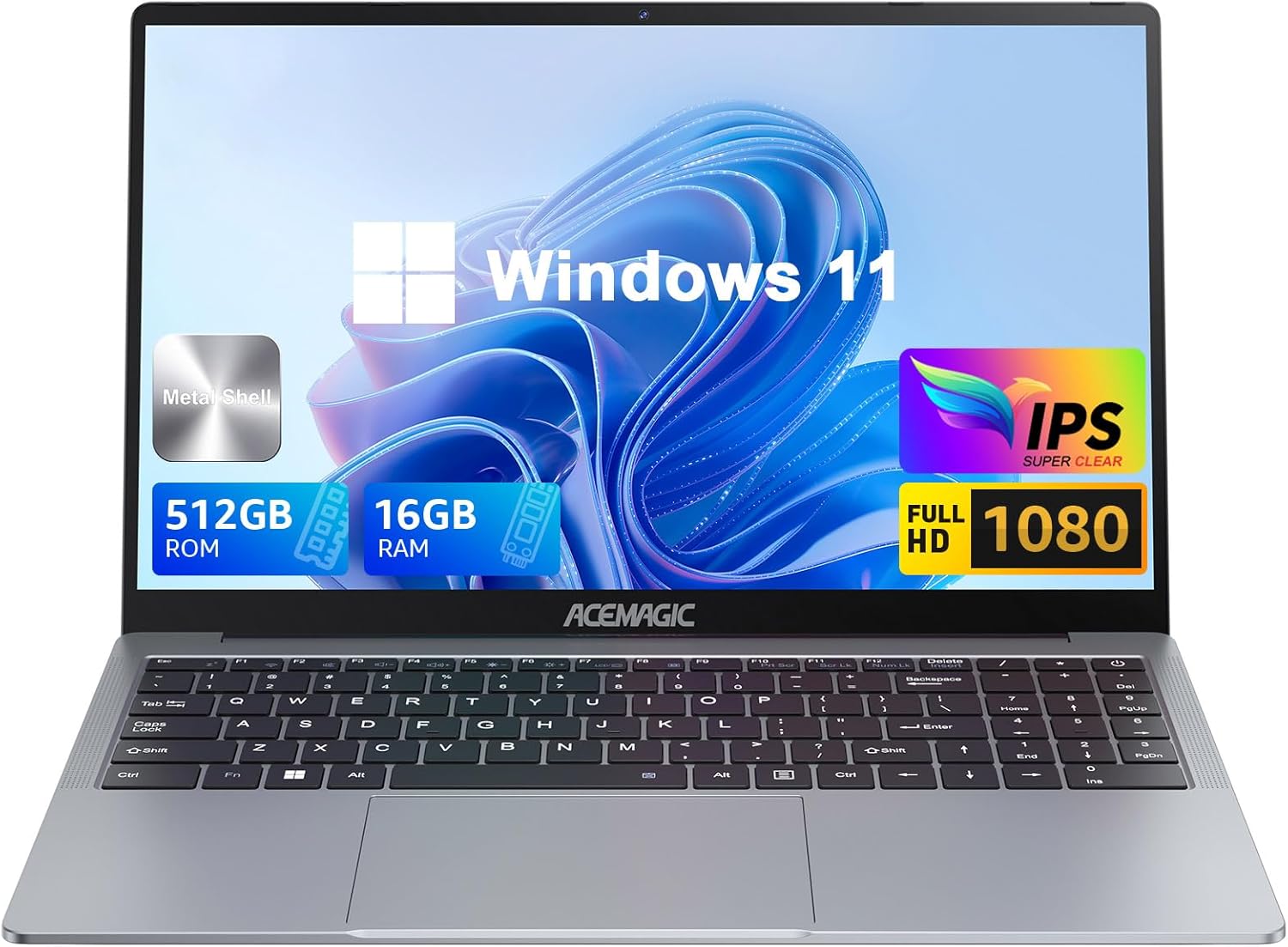 Amazon.com: ACEMAGIC Laptop Computer, 16GB DDR4 512GB SSD, Quad-Core ...