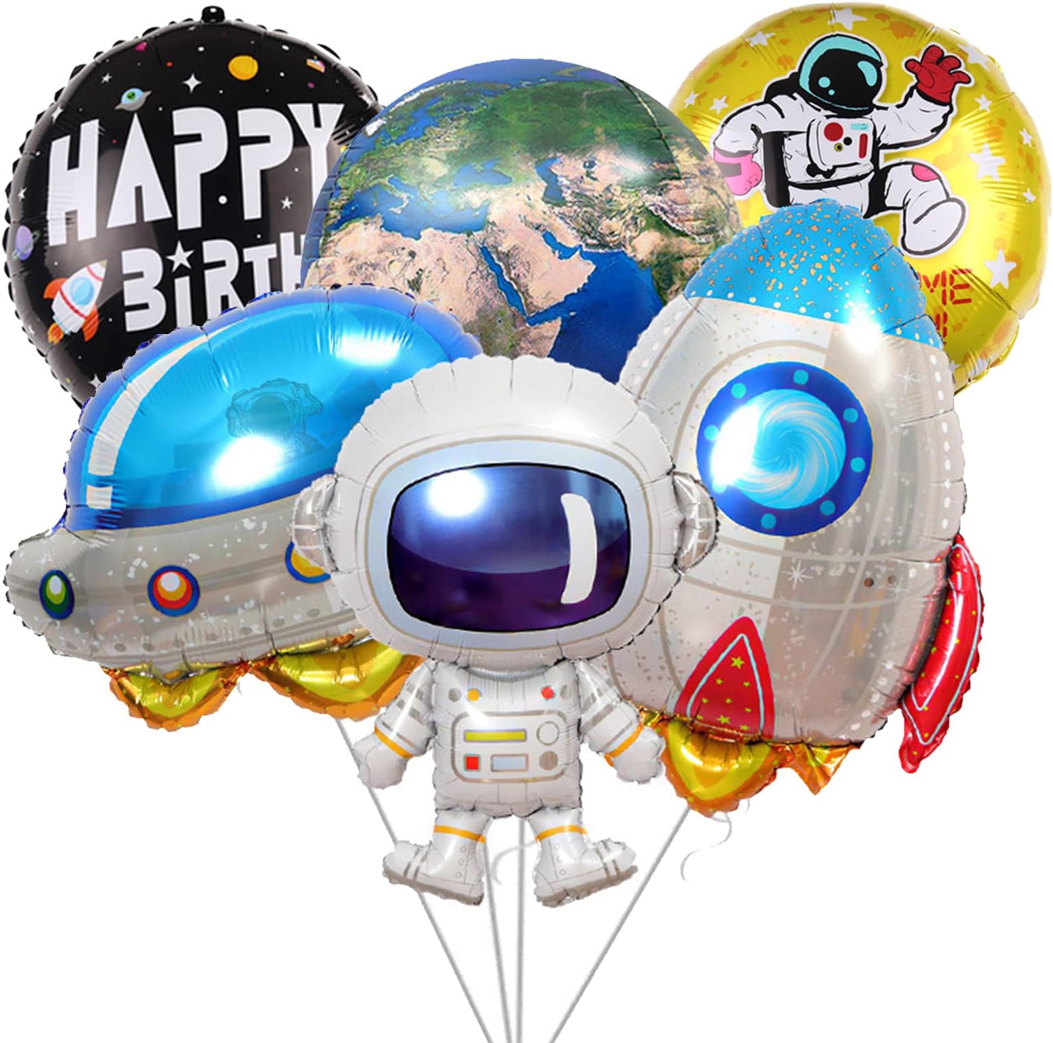 Astronaut Space Balloon Garland Kit, 123 Pcs Blue,Silver Space Balloons ...