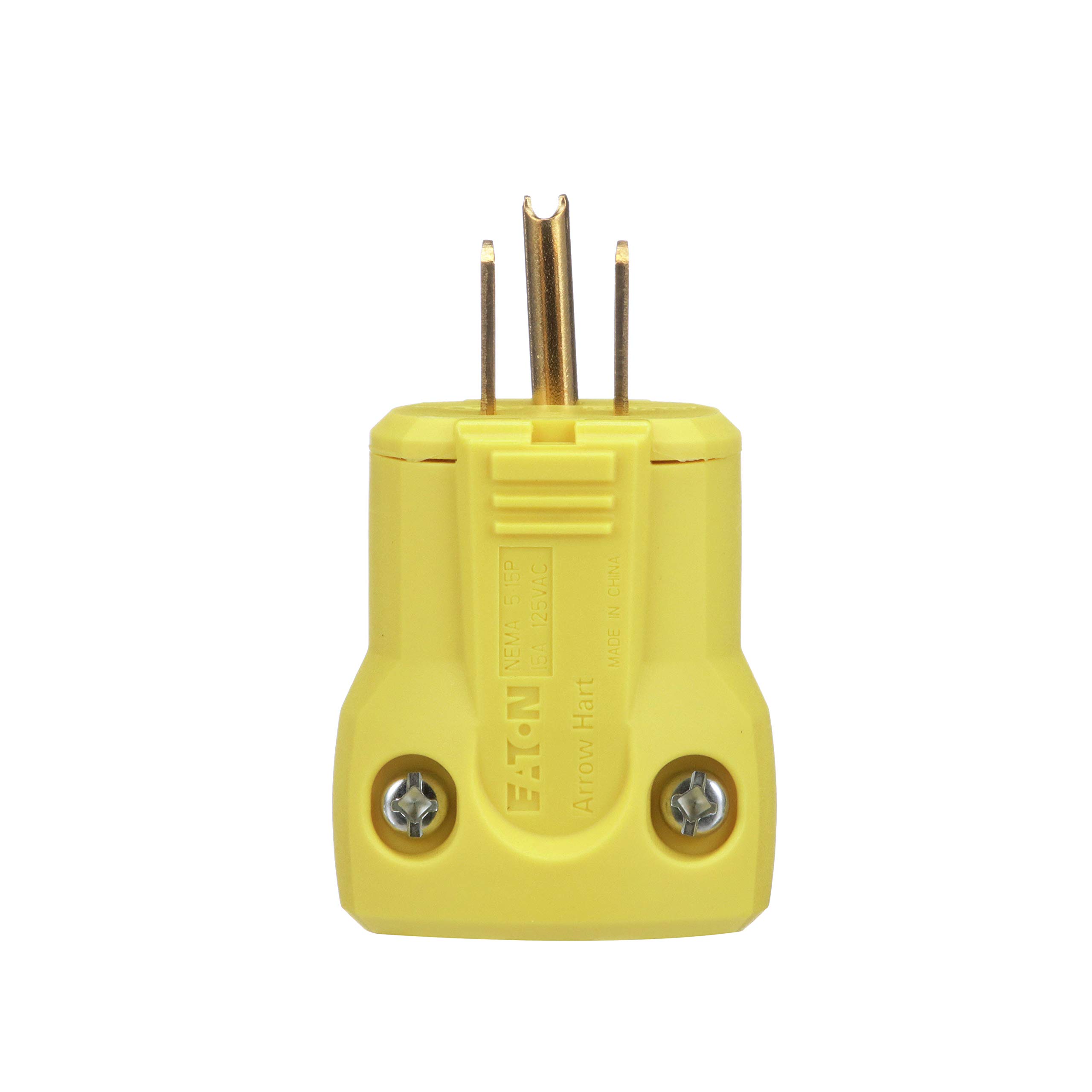 Eaton AH5965Y 15-Amp 125-Volt Heavy Duty Grade Quick Grip Plug, Yellow ...