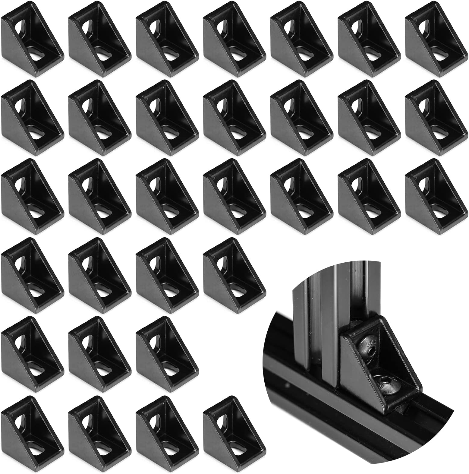 Amazon.com: 32Pcs Black Corner Bracket (20×17) 2020 Aluminum Extrusion ...