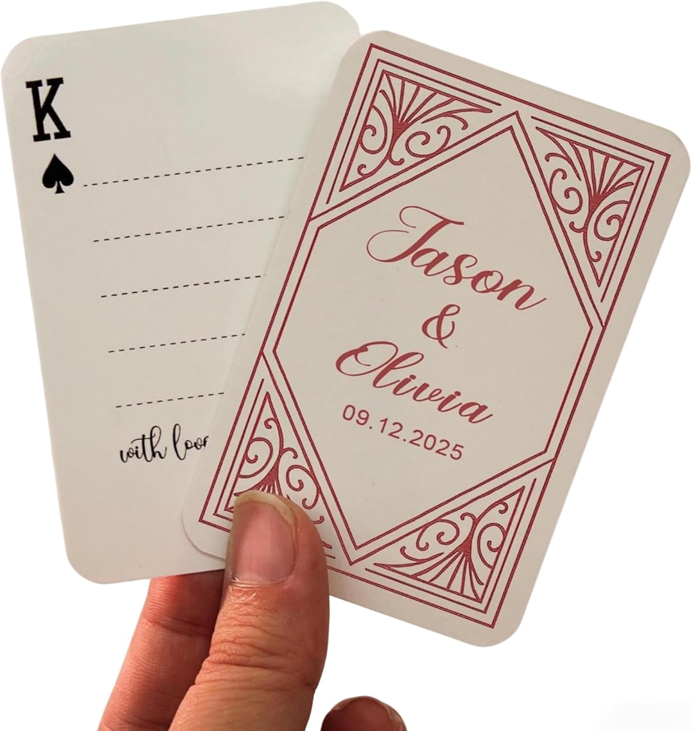 Amazon.com: LongGenius Custom Wedding Guest Book Playing Cards,Wedding ...