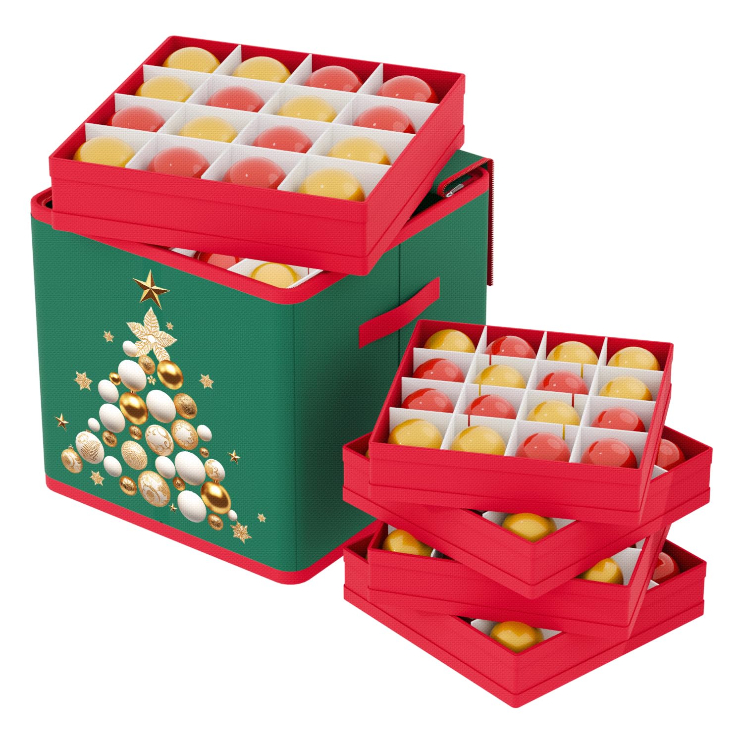 Amazon.com: BSHSPX Christmas Ornament Storage Box Stores up to 64 ...
