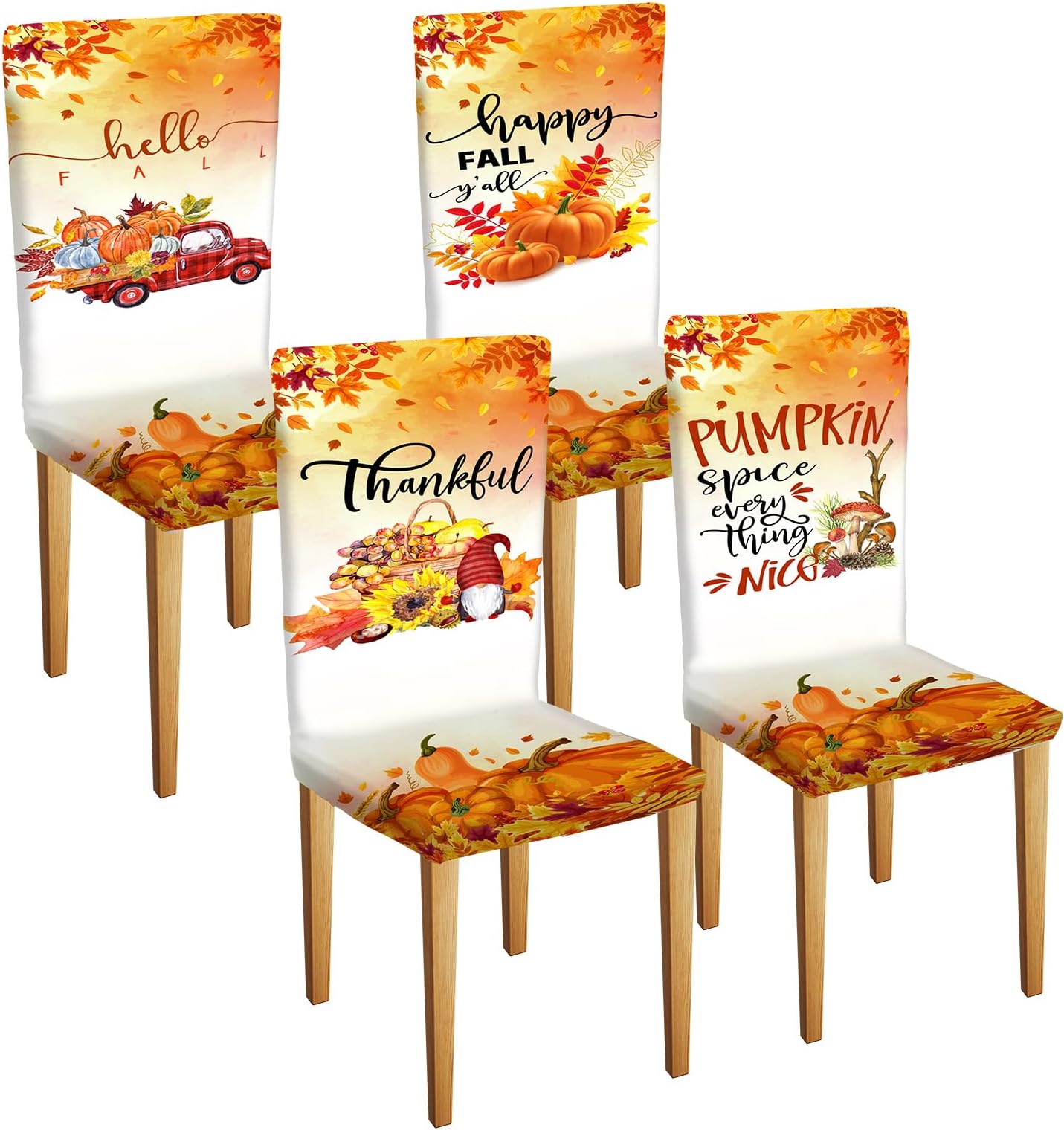 Amazon.com: Umigy 4 Pcs Thanksgiving Maple Chair Covers Fall Vintage ...