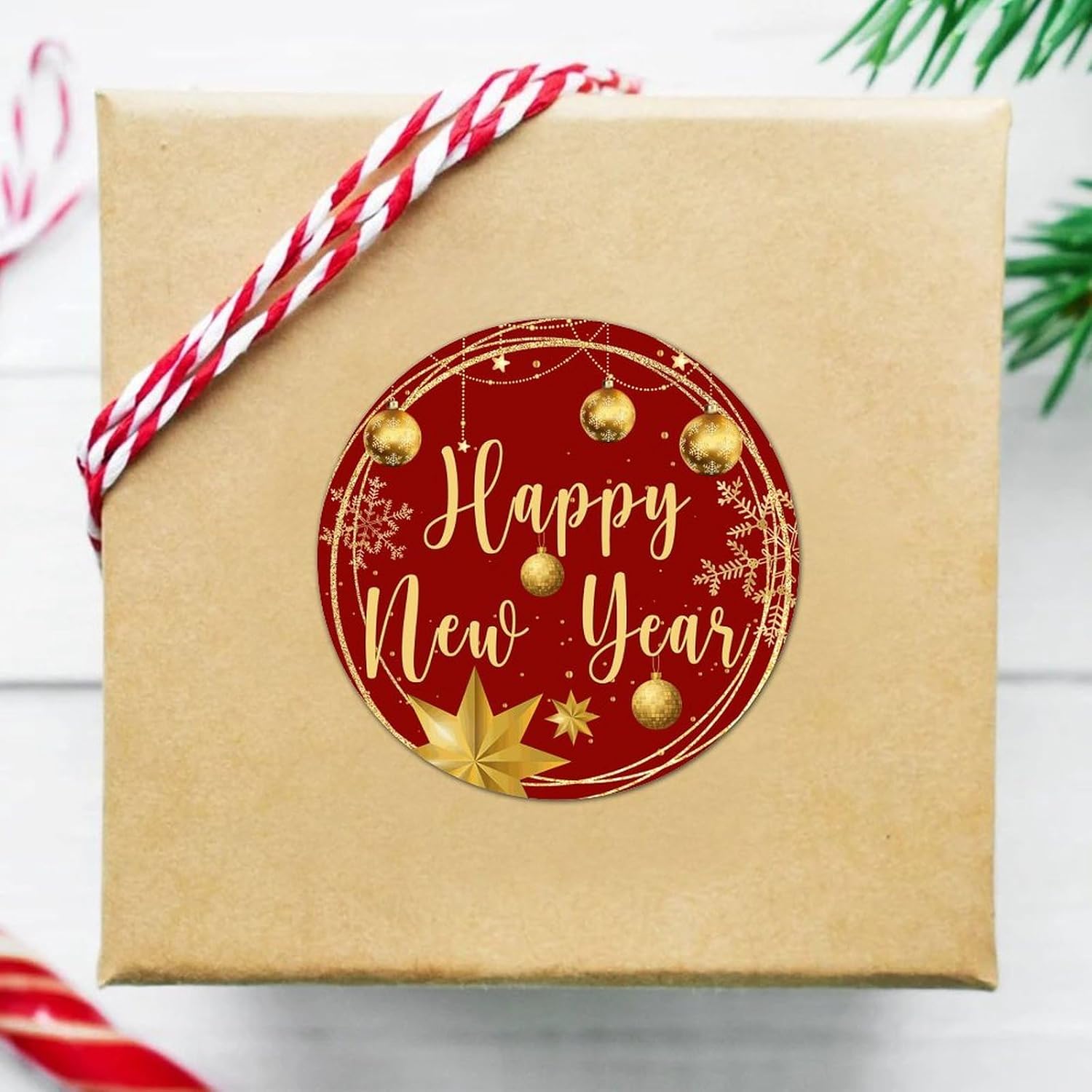 Amazon.com: Set of 30 Round Stickers 4 Inch,Happy New Year Label ...