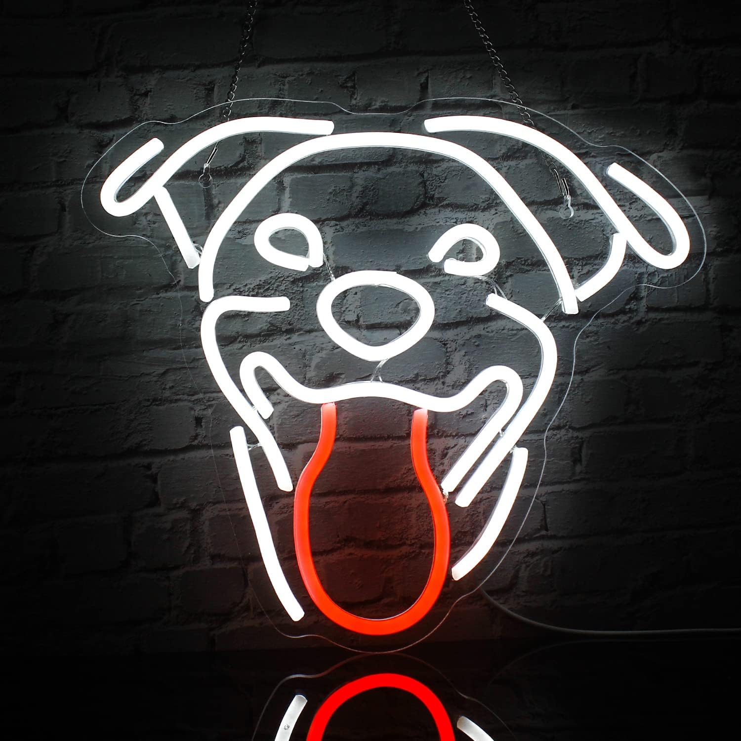 Letrero de neón con cabeza de perro, letreros de neón para decoración ...